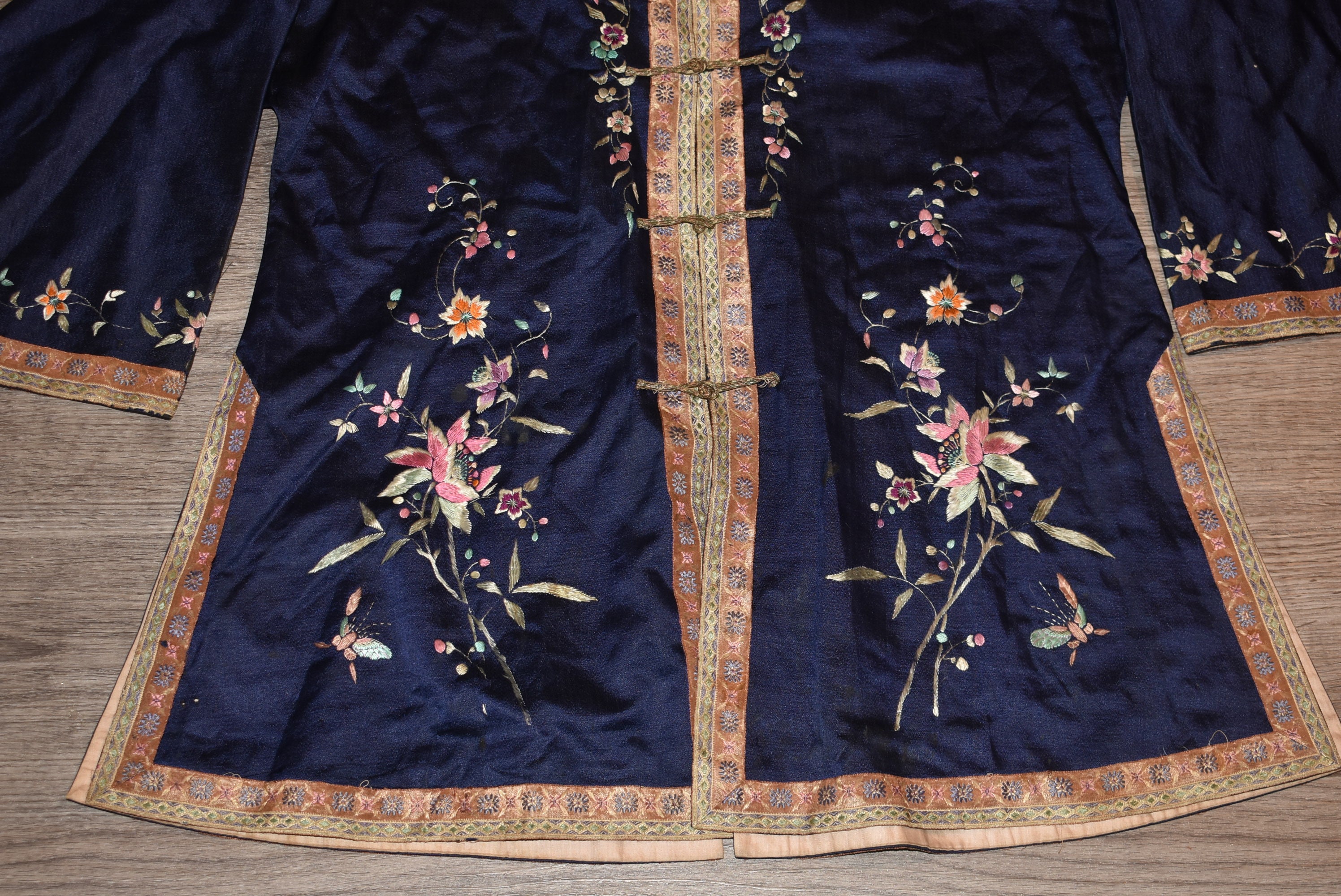 Antique 1900s Chinese Qing Dynasty Women's Silk Robe Top Flowers - Etsy