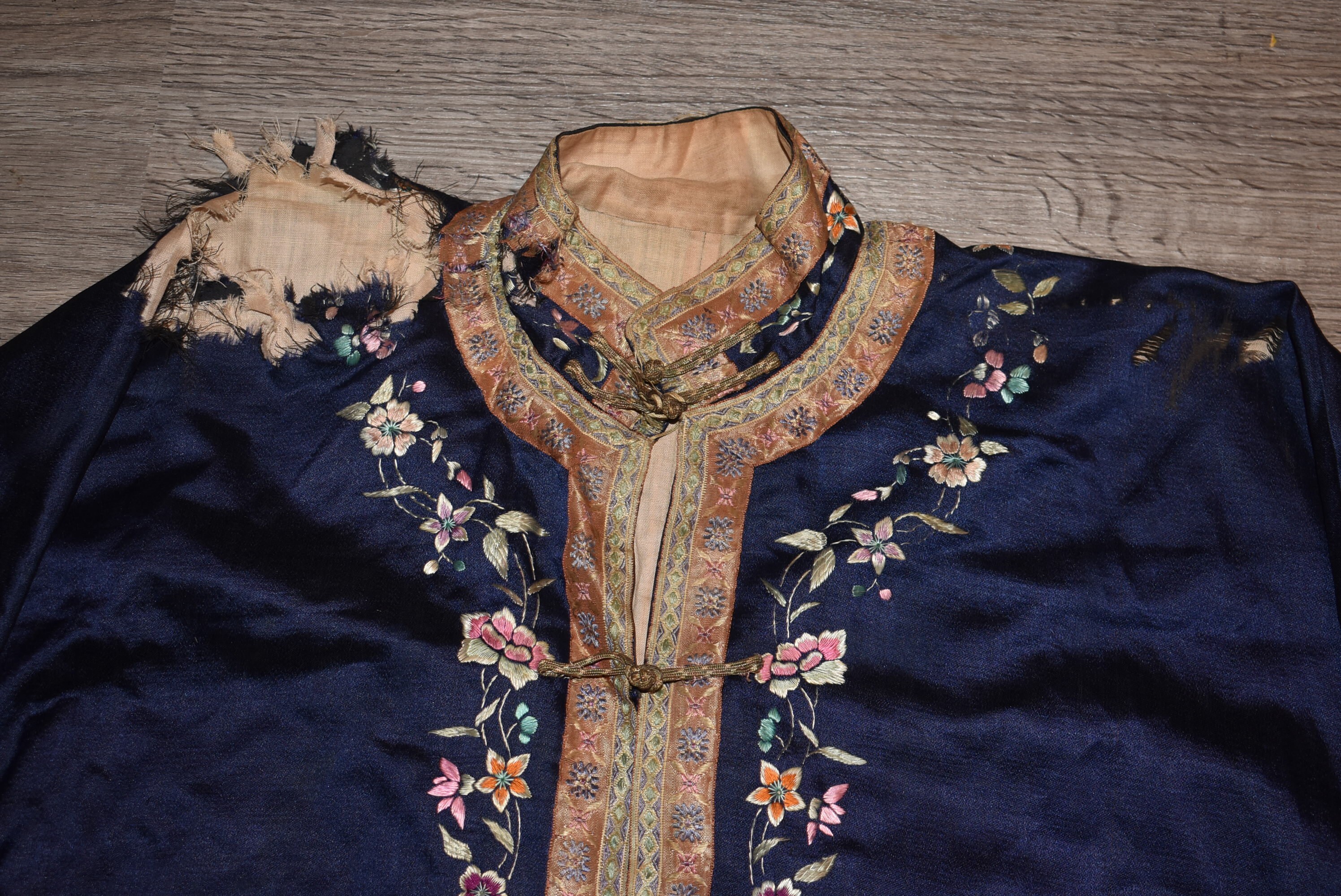 Antique 1900s Chinese Qing Dynasty Women's Silk Robe Top Flowers - Etsy