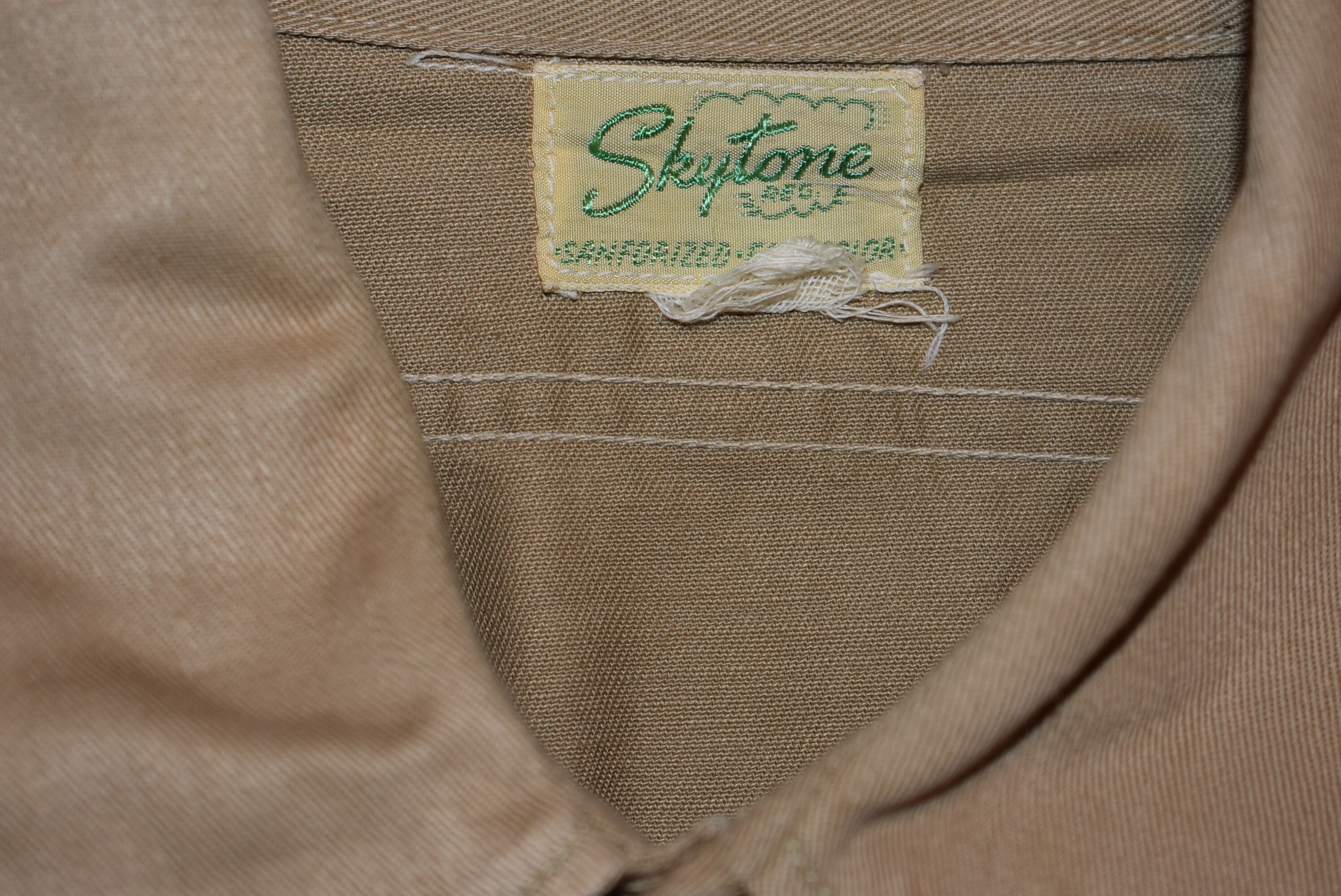 Vintage 1940s WWII Khaki Officers Uniform Shirt Workshirt Workwear ...