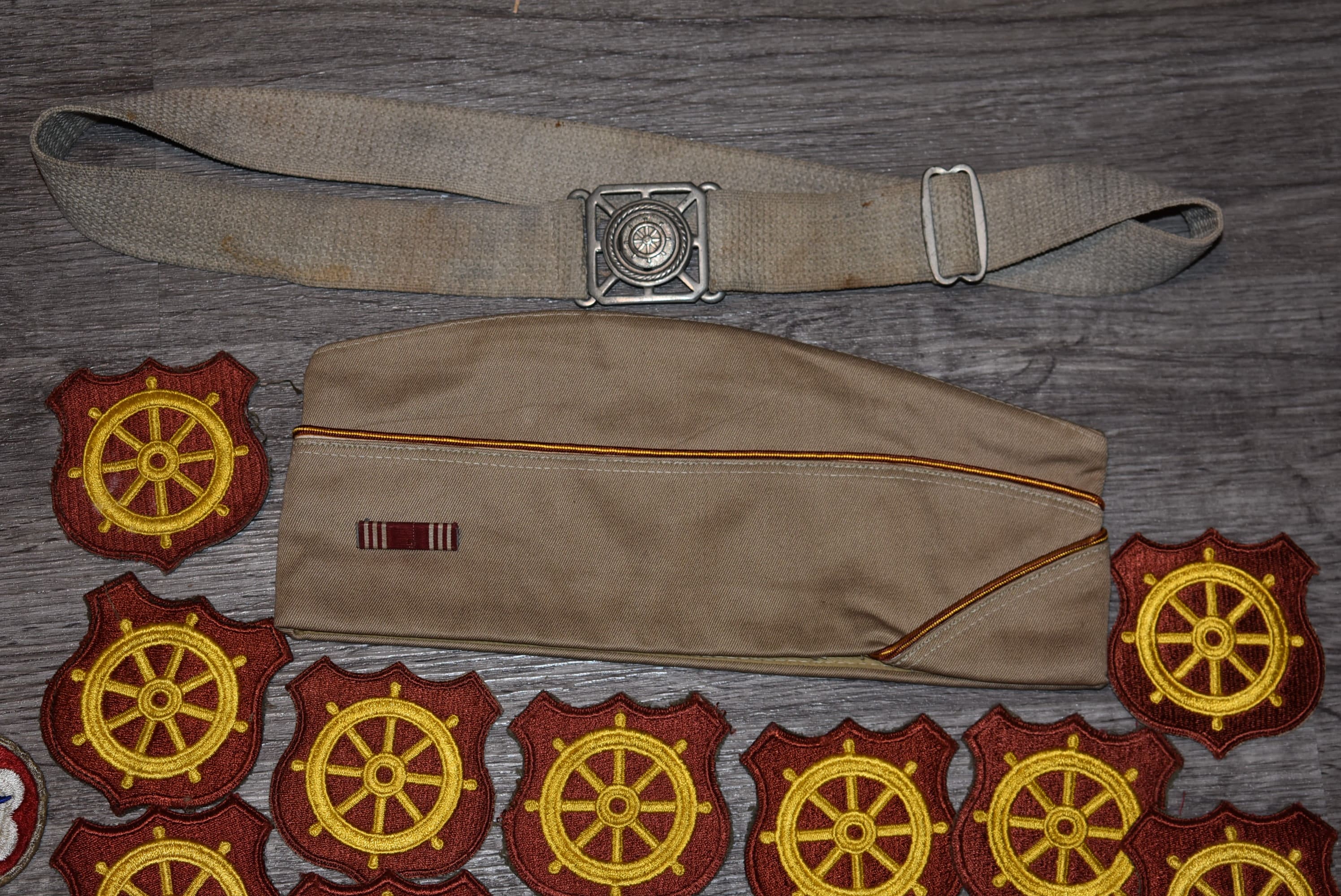 Vintage WWII Ports of Embarkation Grouping Patches, Ranks, Belt ...