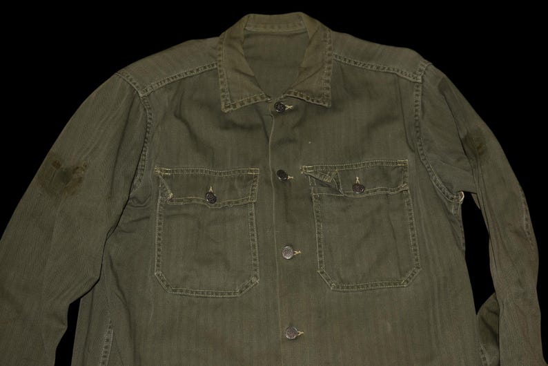WWII HBT Combat Jacket Army Herringbone Twill US Military 13 Star ...