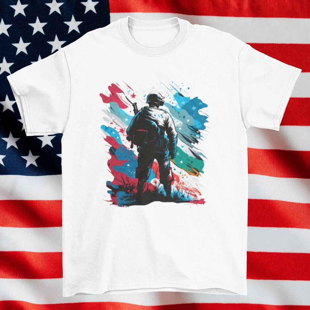 American Flag Soldier, Patriotic Shirt, Veteran Shirt, Veteran Gift ...