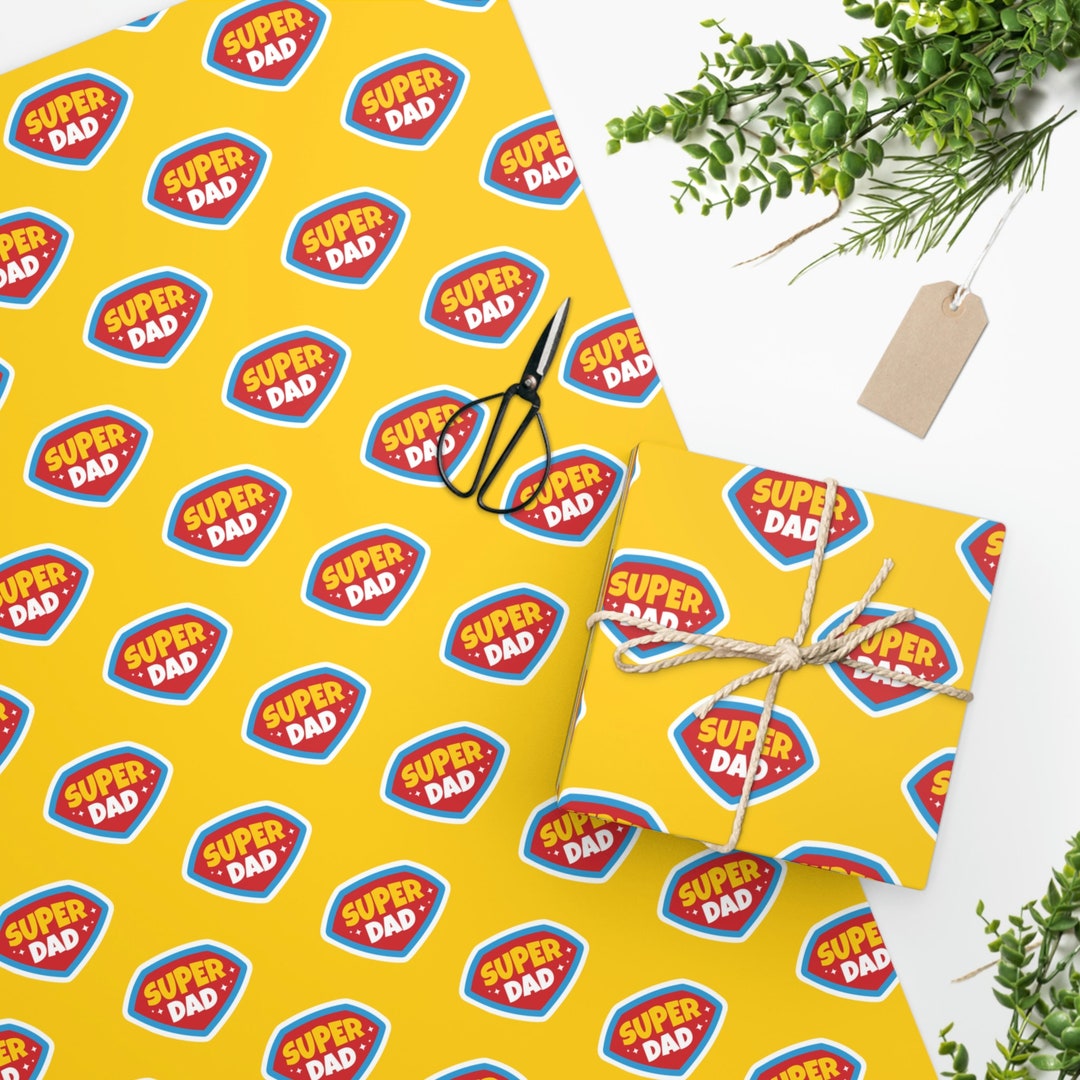 Wrapping Paper Super Dad for Father's Day - Etsy