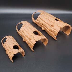 Hollow Log Fish Tank Decoration Fish House Reptile Hide Terrarium Decor ...