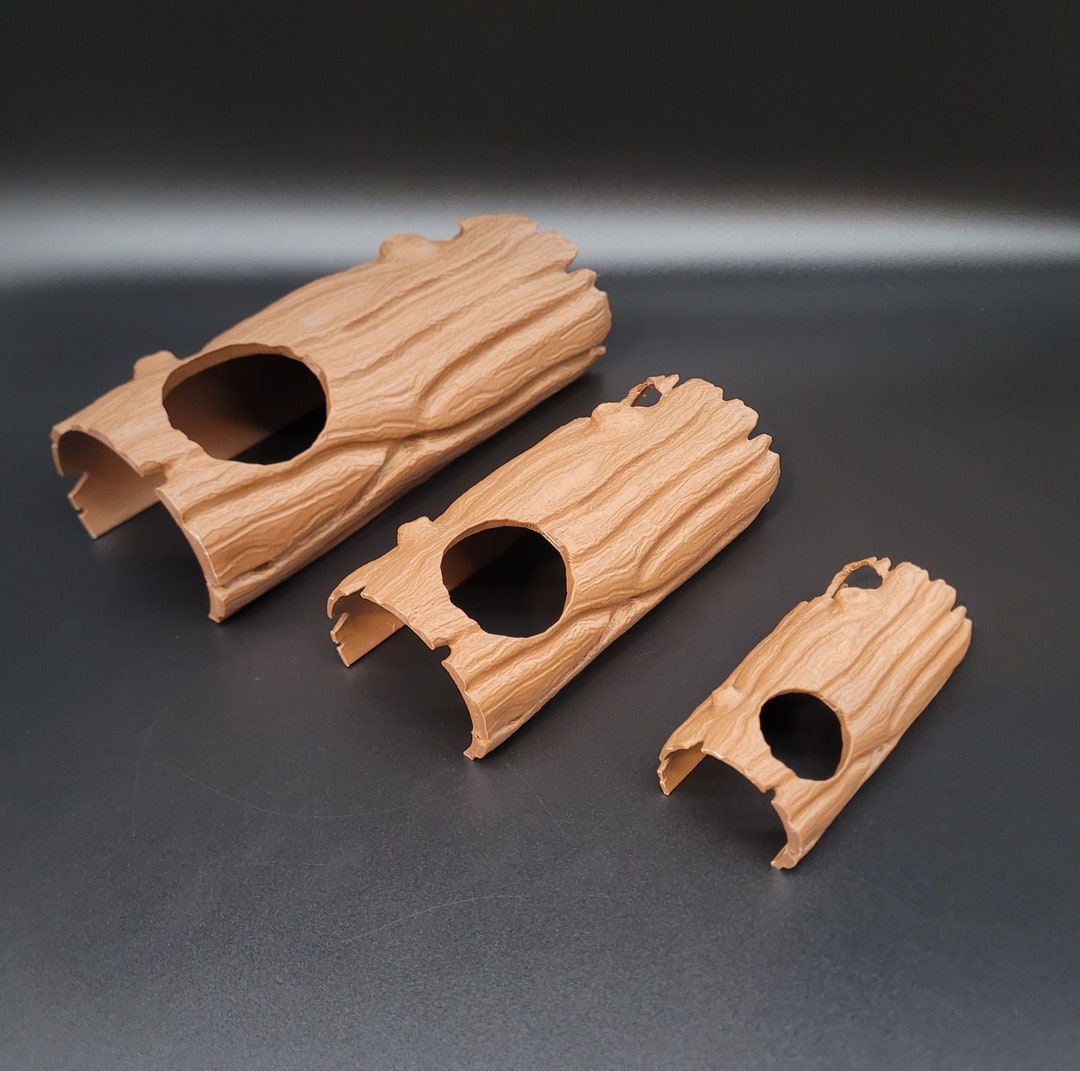 Hollow Log Fish Tank Decoration Fish House Reptile Hide Terrarium Decor ...