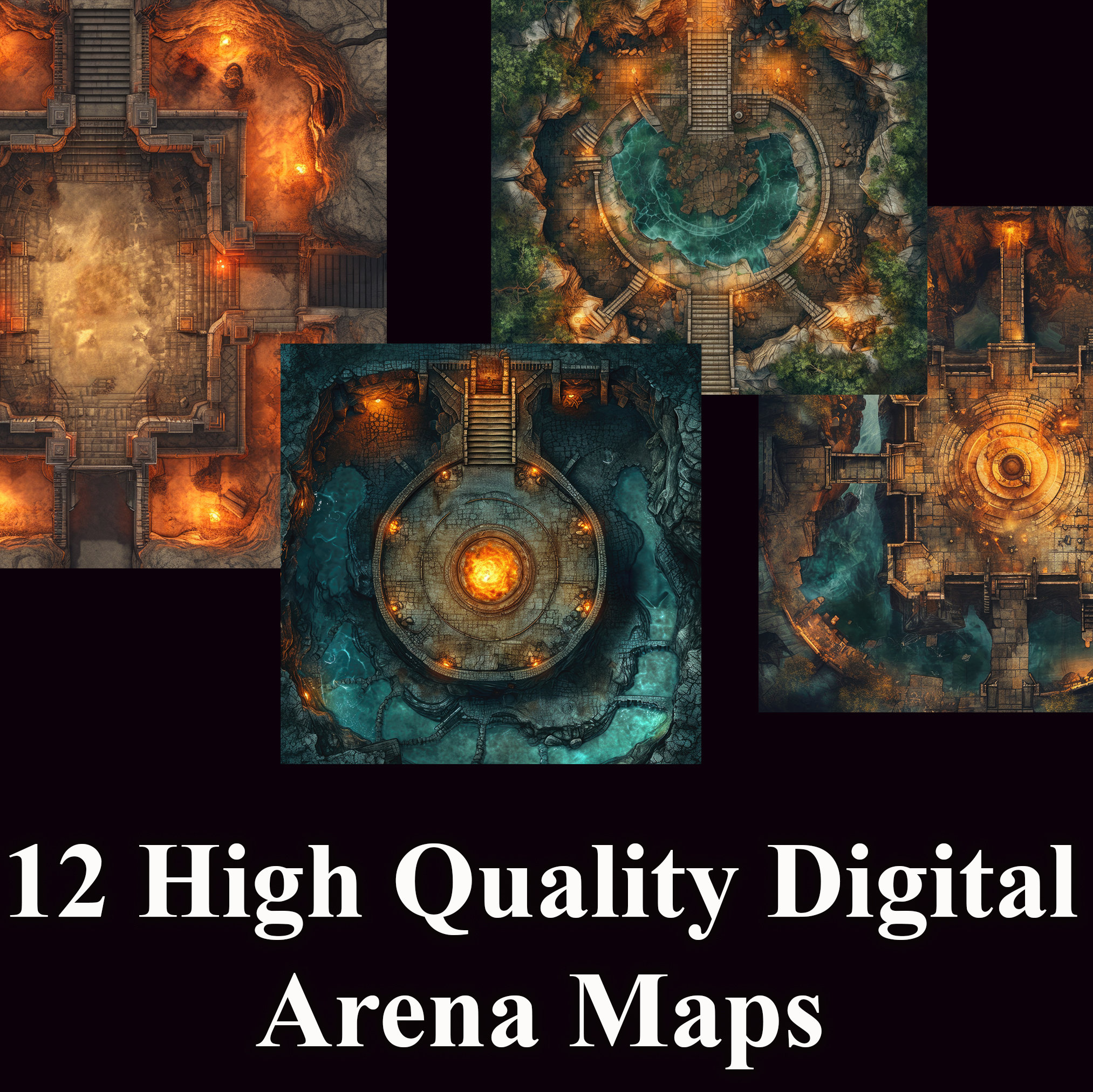 12 High Quality Arena Combat Maps (for Use in D&D or Other Rpgs) - Etsy