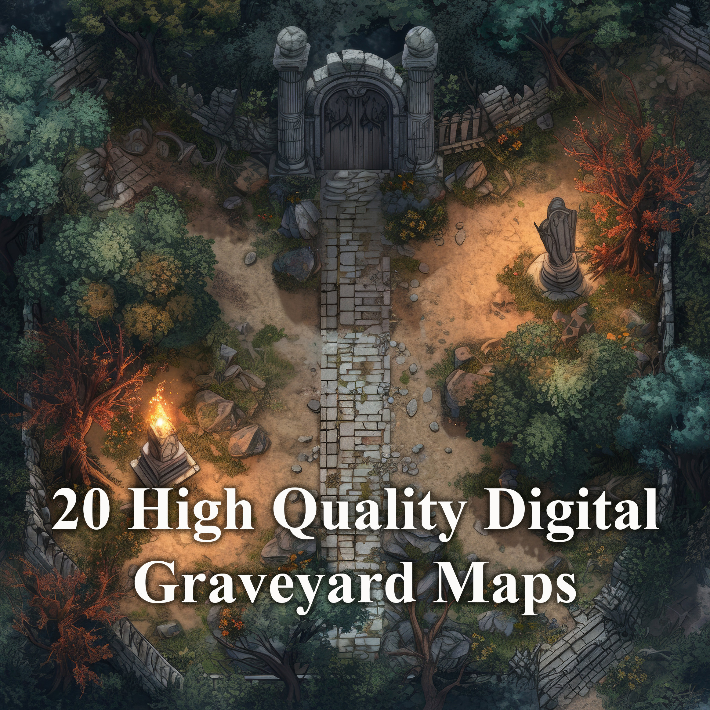 20 High Quality Digital Graveyard Combat Maps (for Use in D&D or Other ...