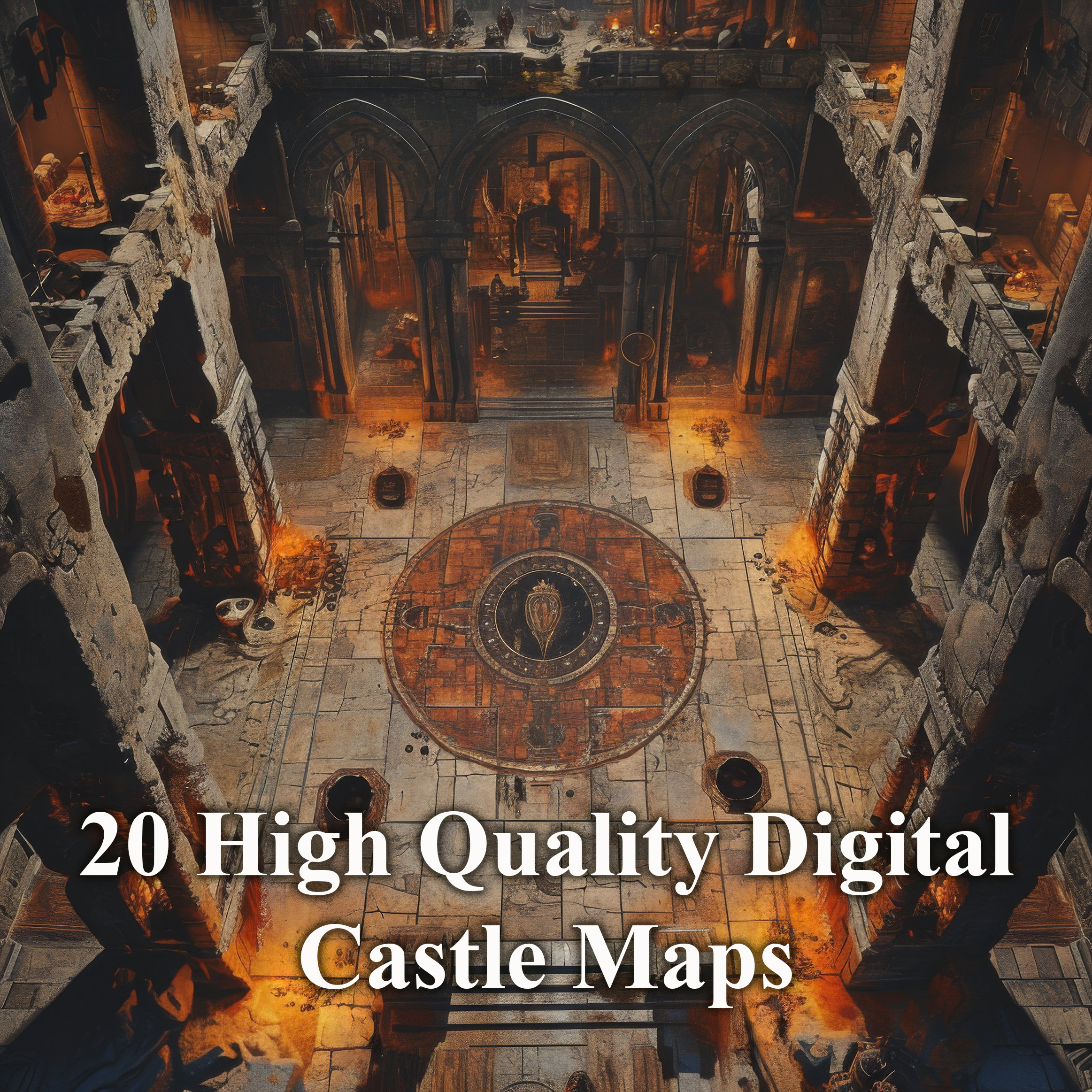 20 High Quality Digital Castle Combat Maps (for Use in D&D or Other ...
