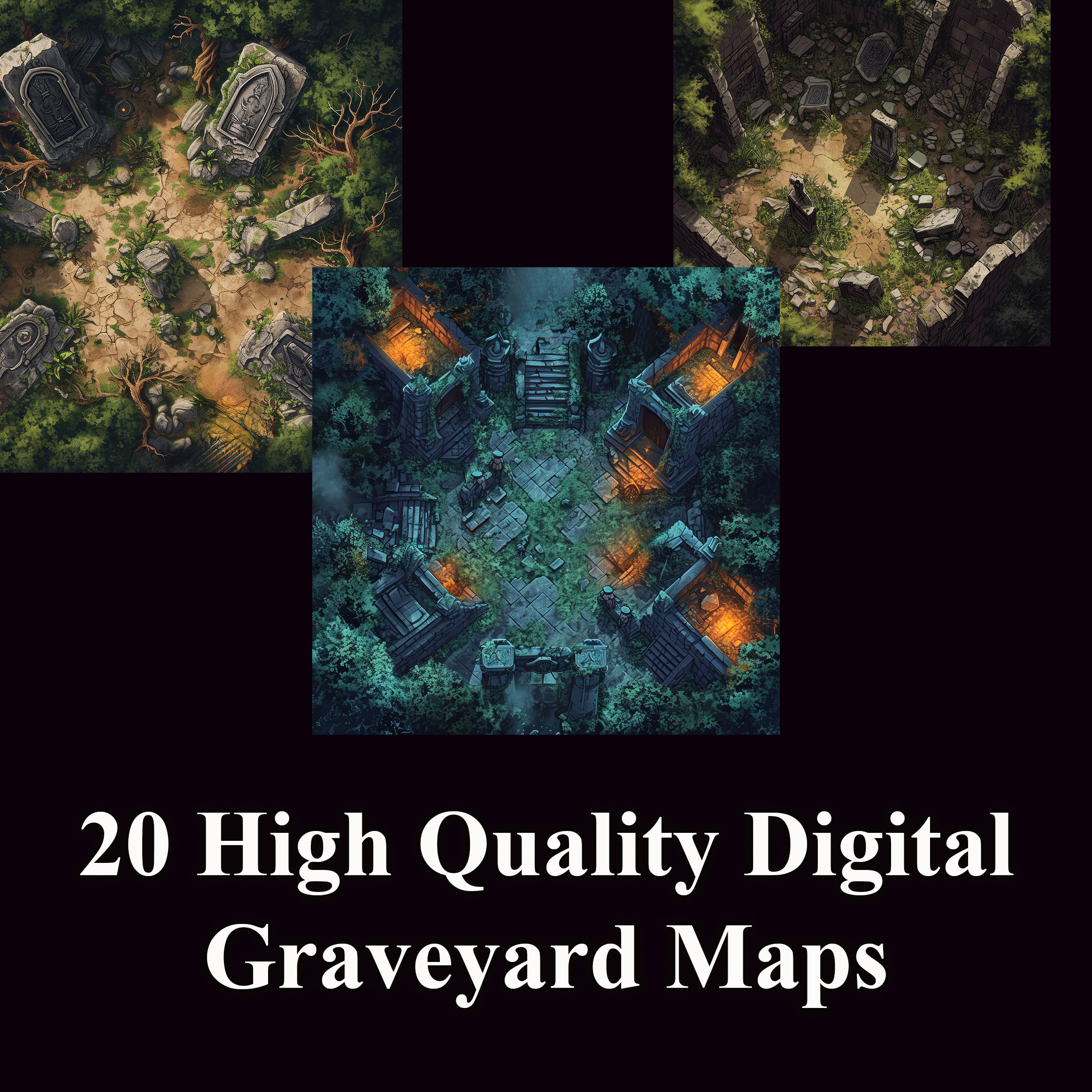 20 High Quality Digital Graveyard Combat Maps (for Use in D&D or Other ...