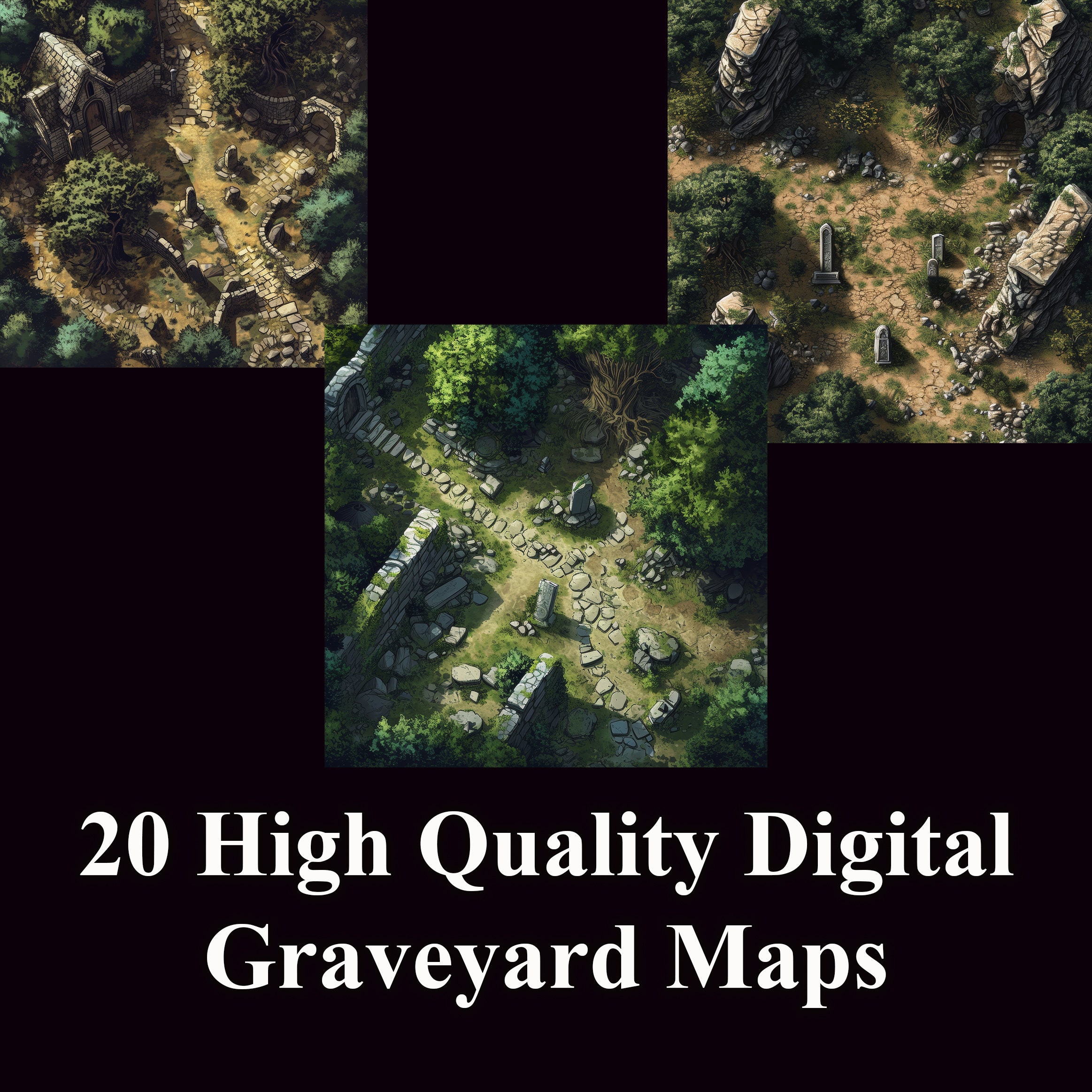 20 High Quality Digital Graveyard Combat Maps (for Use in D&D or Other ...