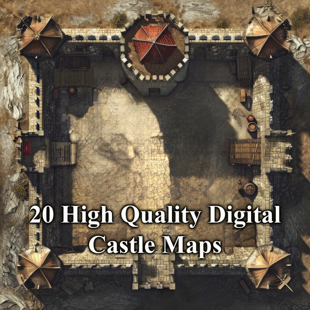 20 High Quality Digital Castle Combat Maps (for Use in D&D or Other ...