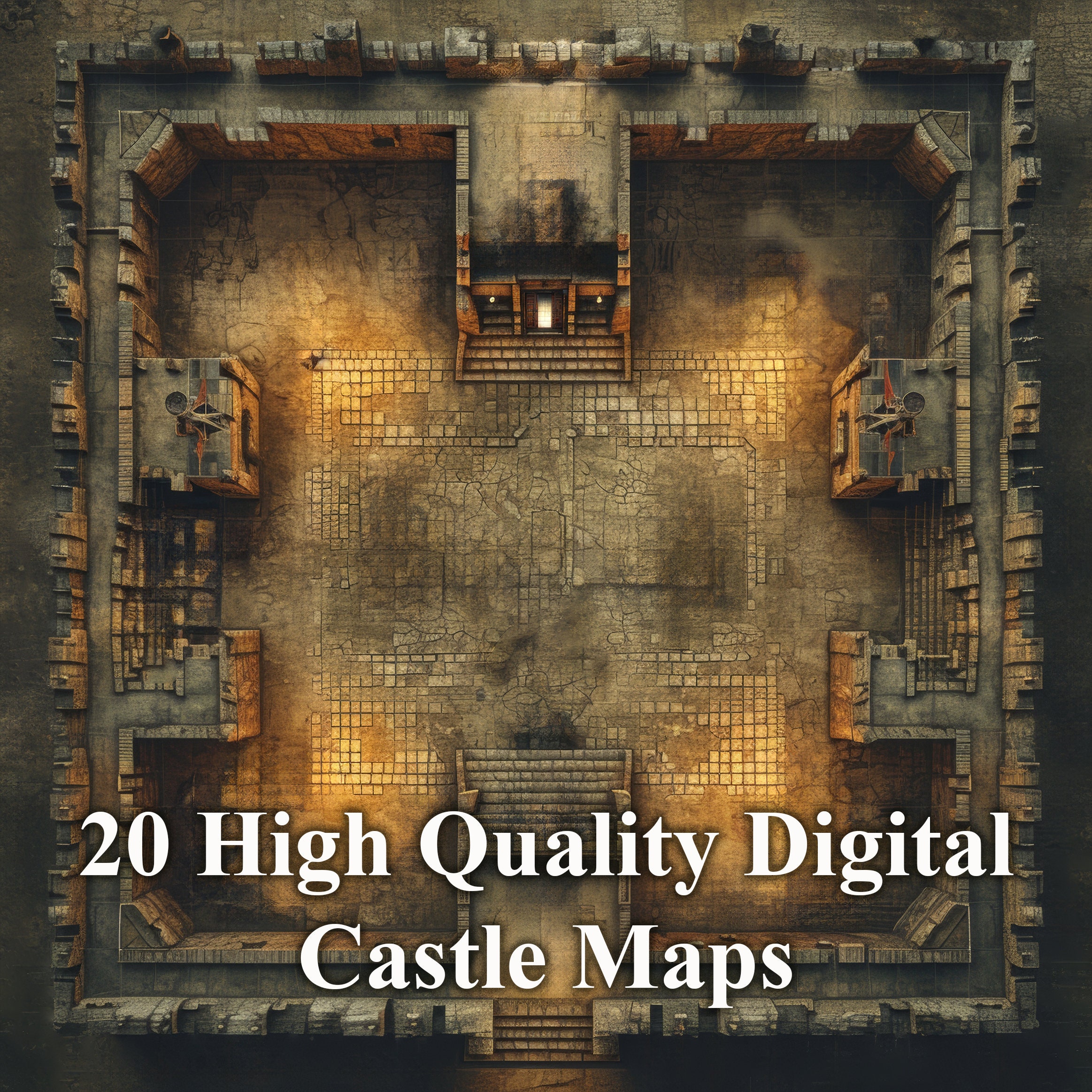20 High Quality Digital Castle Combat Maps (for Use in D&D or Other ...