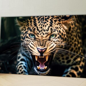 Roaring Wild Amazing Leopard Wall Art, Tempered Glass Print, Vivid Big ...