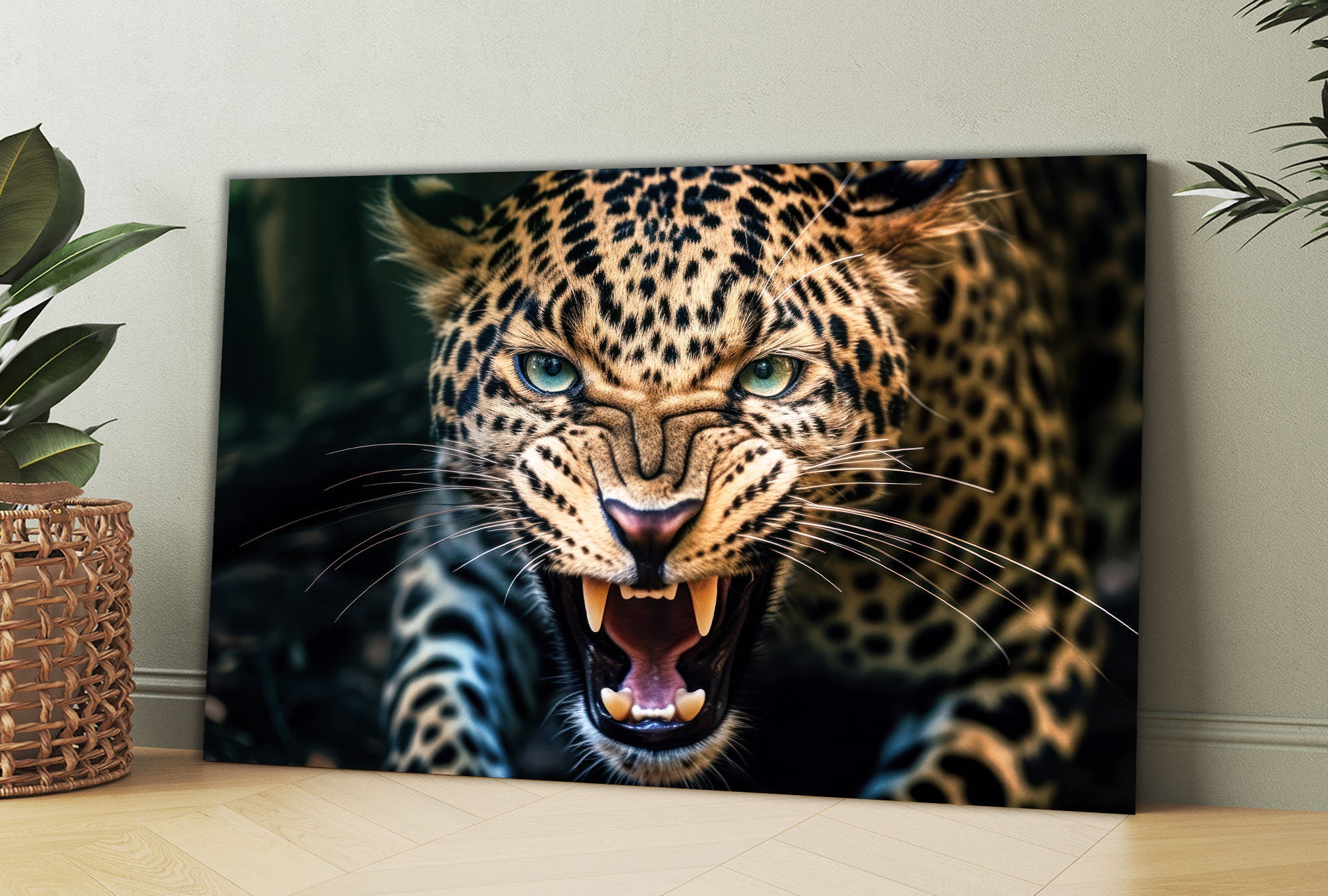 Roaring Wild Amazing Leopard Wall Art, Tempered Glass Print, Vivid Big ...
