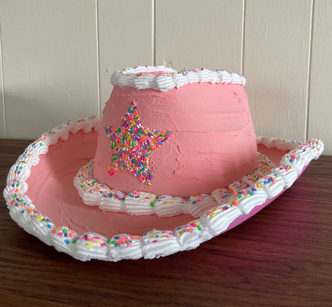 Rainbow Ryder Custom Fake Cake Hat Wearable Art Cowgirl Hat Cowboy Hat ...