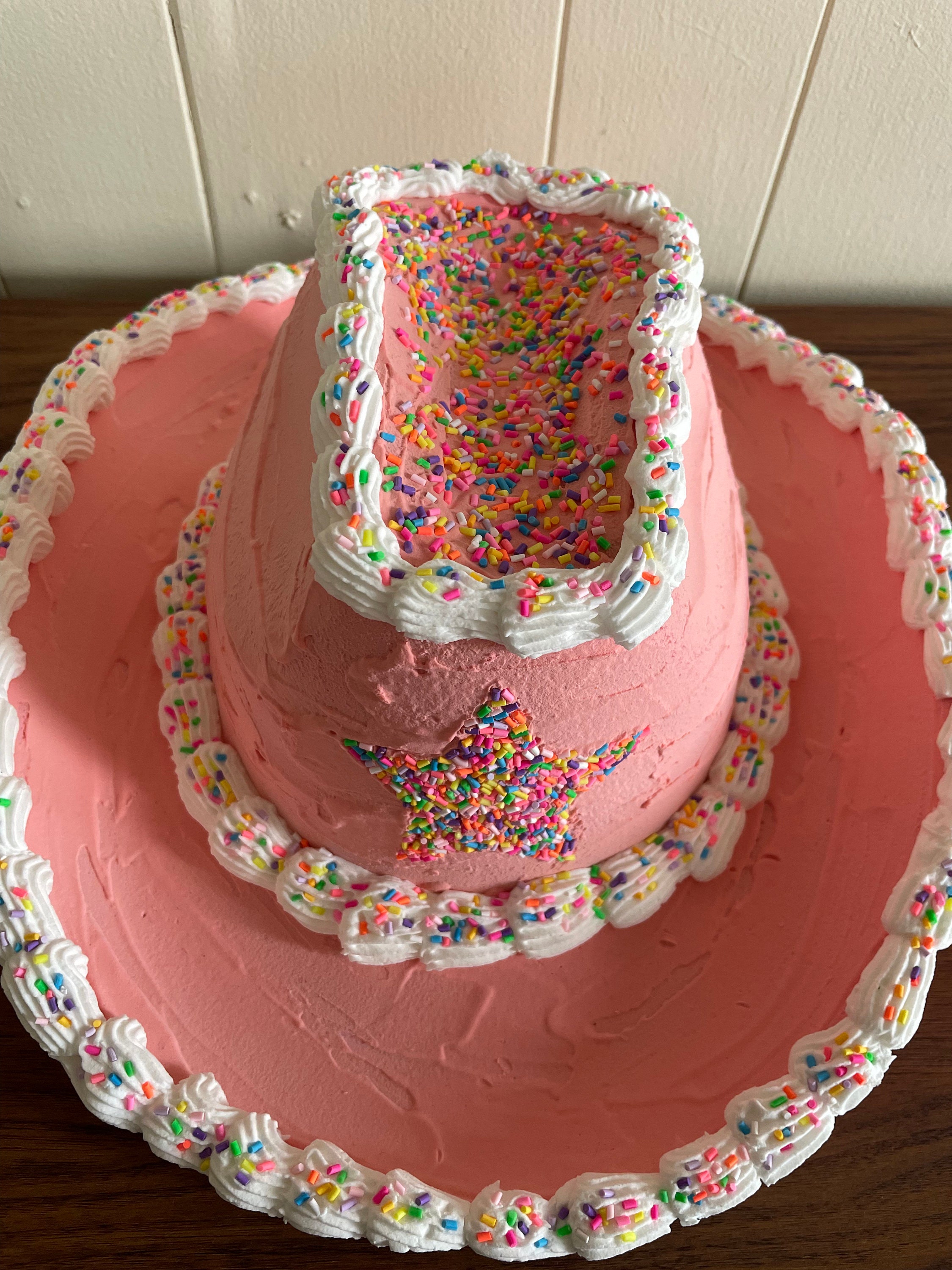 Rainbow Ryder Custom Fake Cake Hat Wearable Art Cowgirl Hat Cowboy Hat ...