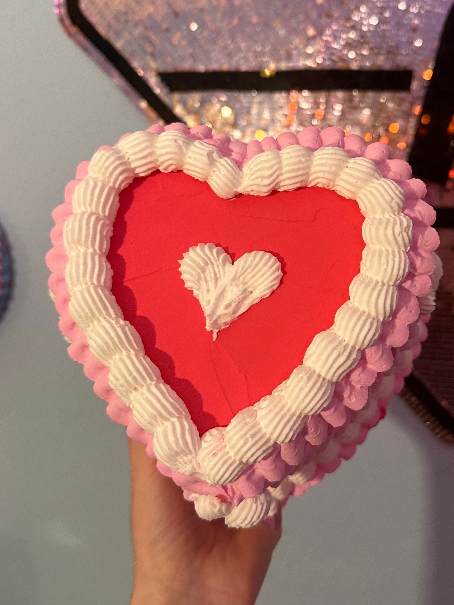 Red Heart Fake Cake - Etsy
