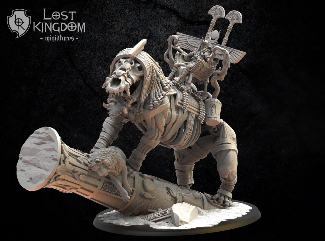 Amenhotep the Terrible on Ammit - Pharaoh on Sphinx - 3D Printed ...