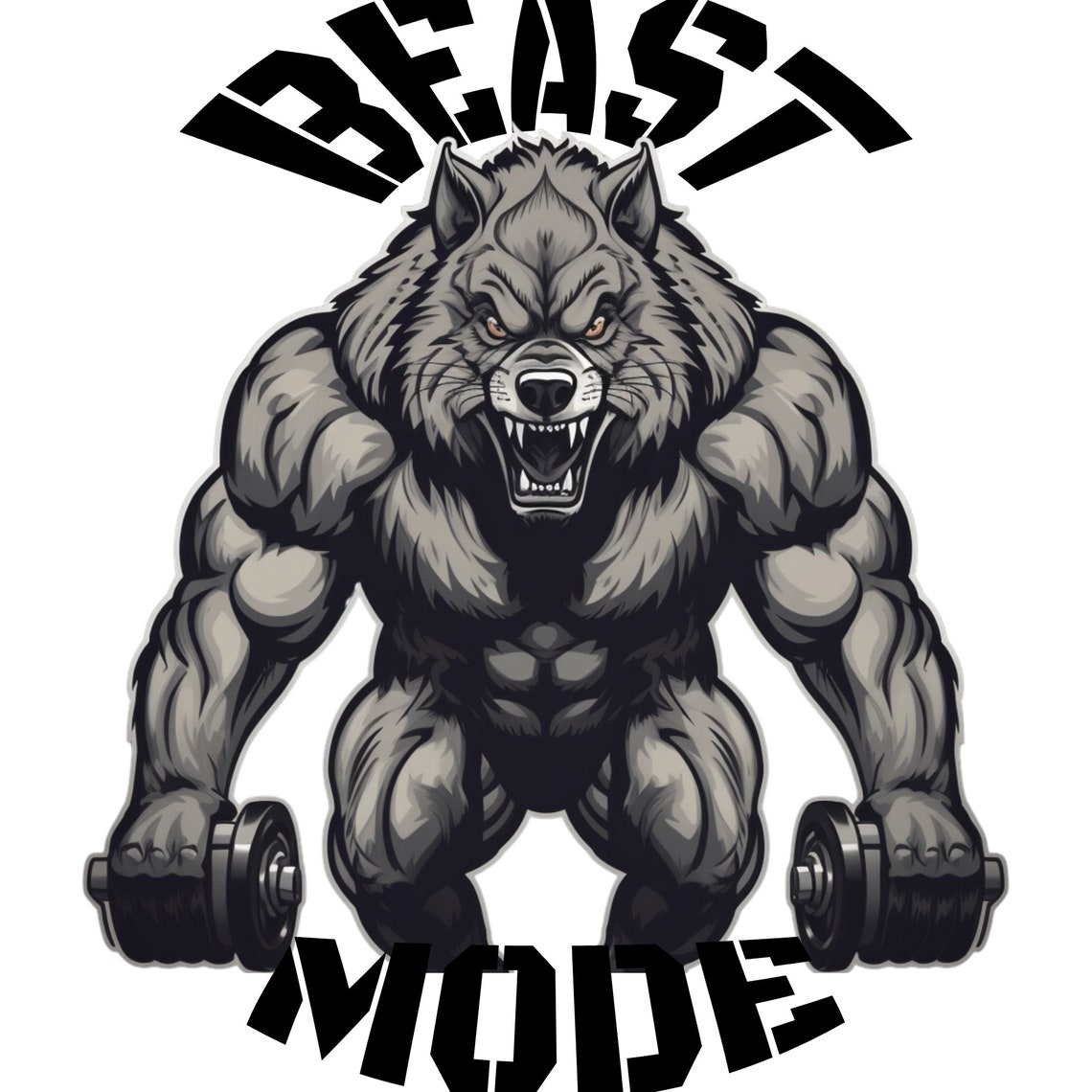 Muscular Wolf Workout Png Files Beast Mode Png Workout - Etsy