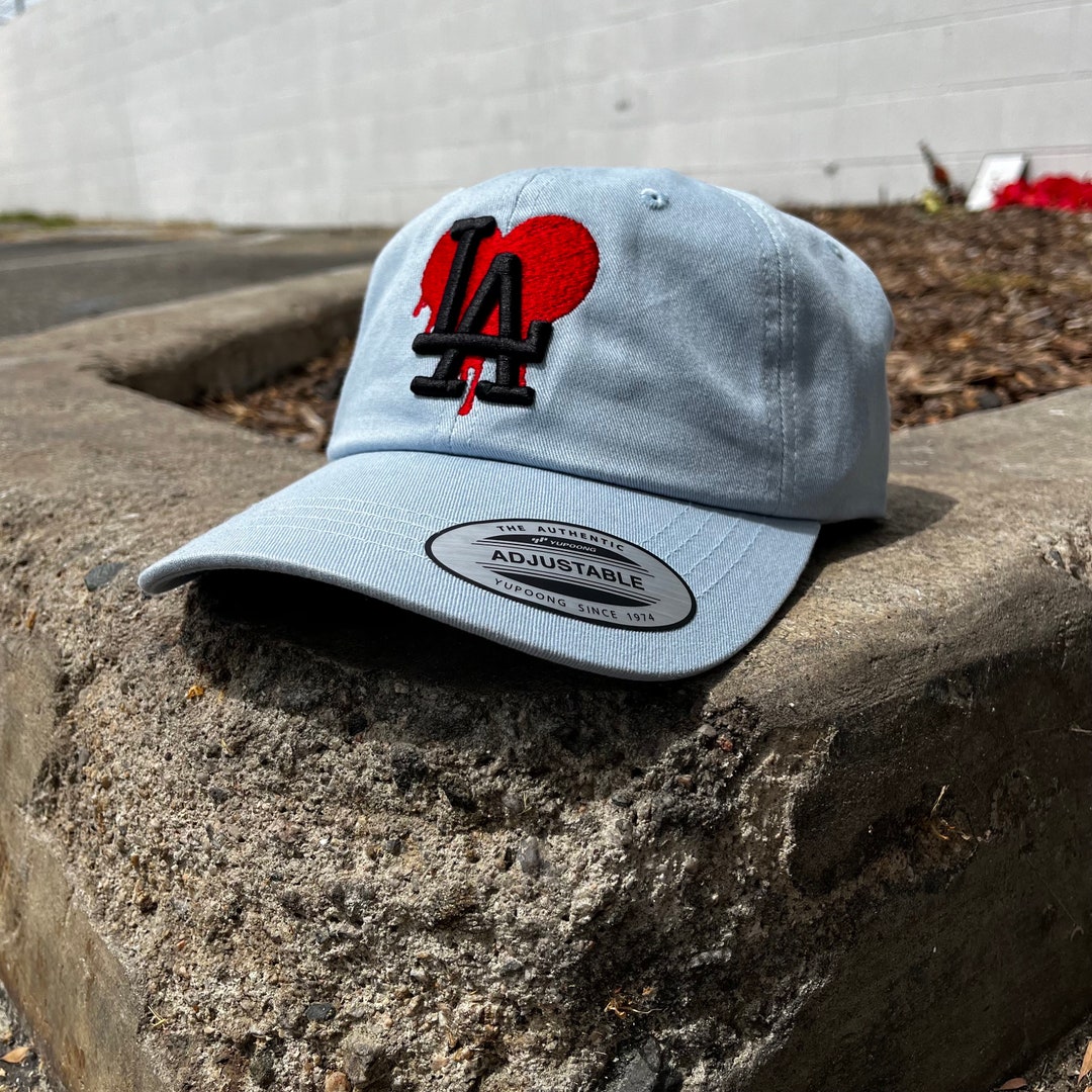 Embroidered Los Angeles Heart Drip Dad Hat - Etsy