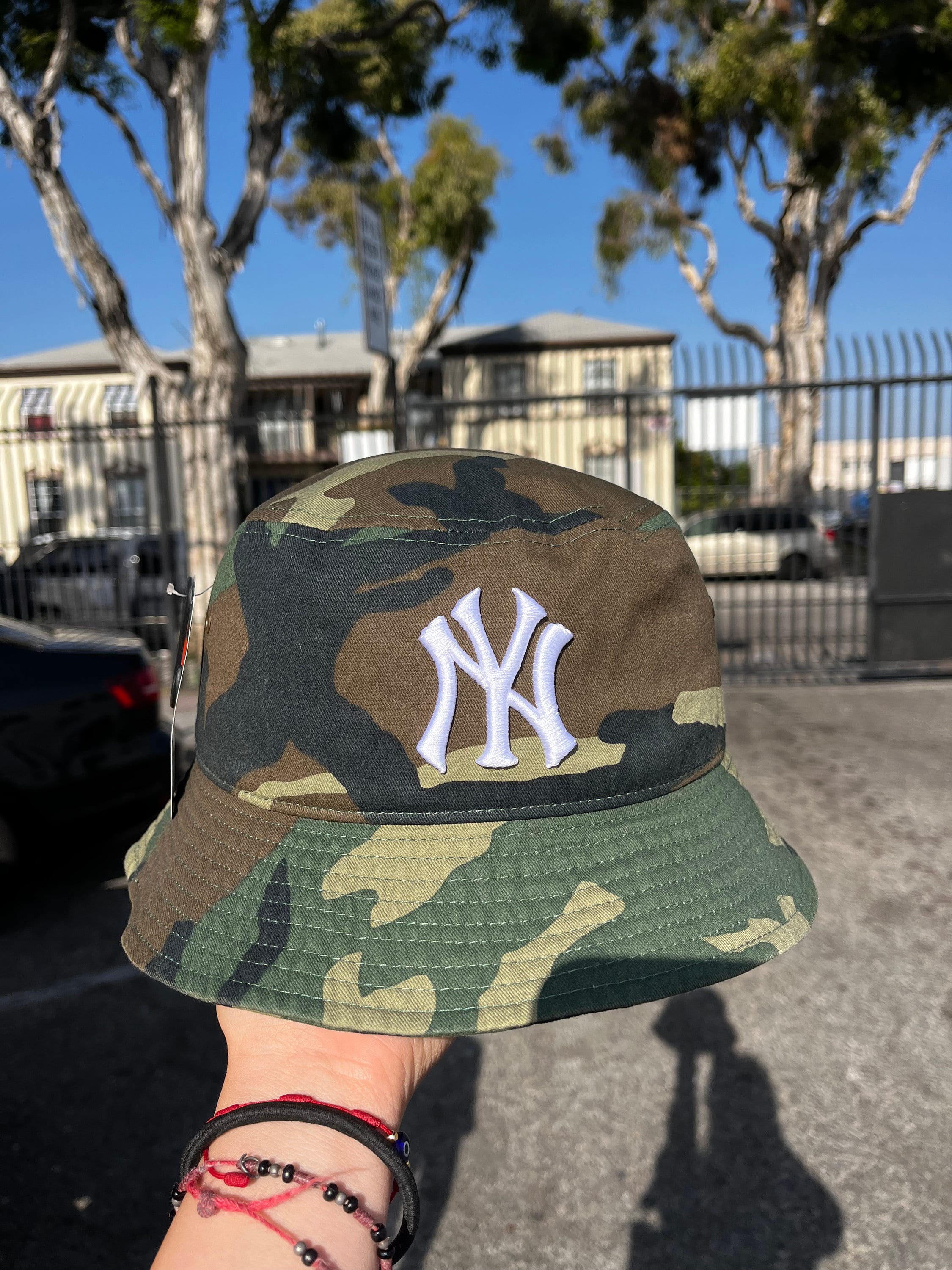 New York Yankees Camo Bucket Hat - Etsy