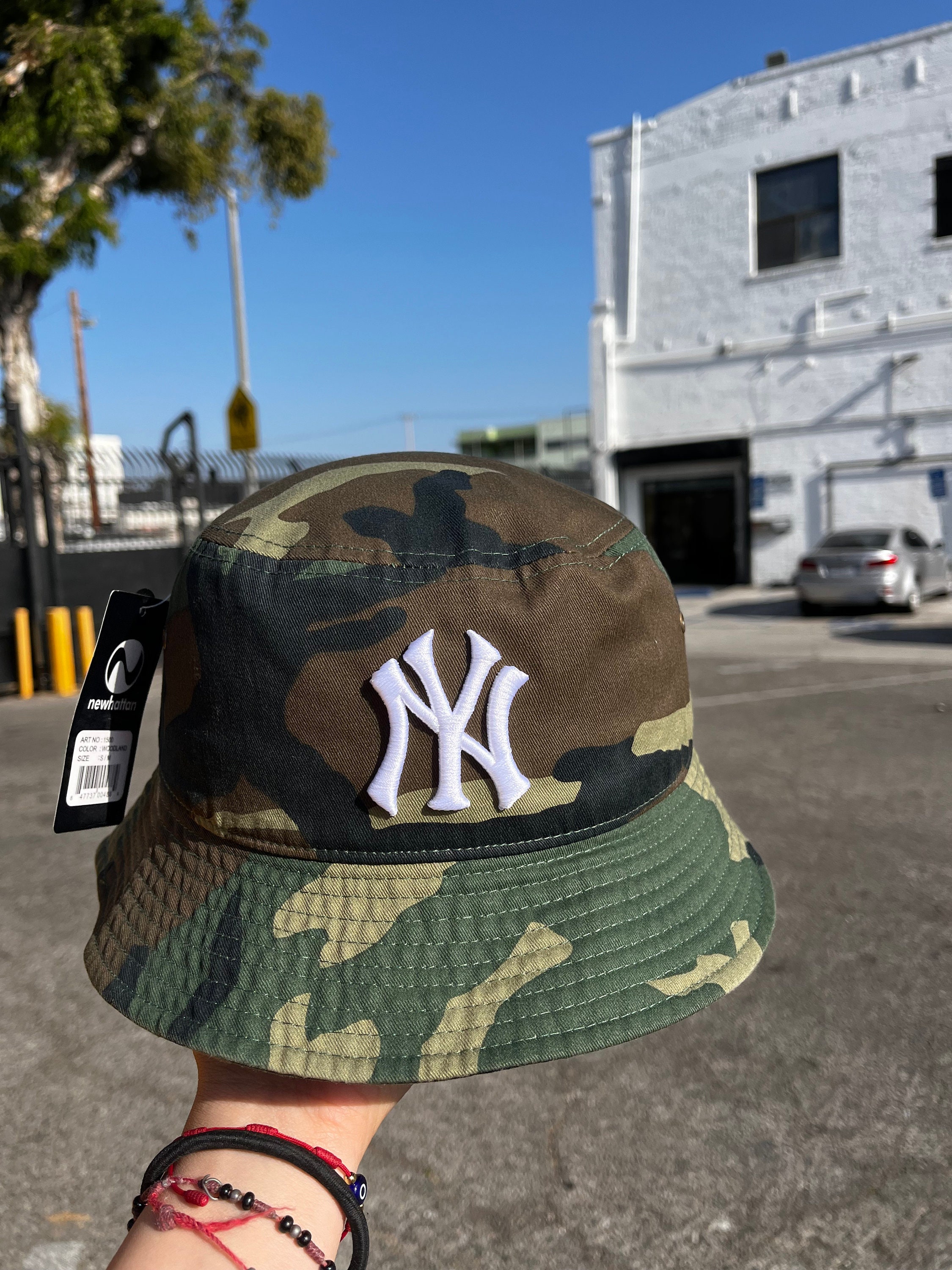 New York Yankees Camo Bucket Hat - Etsy