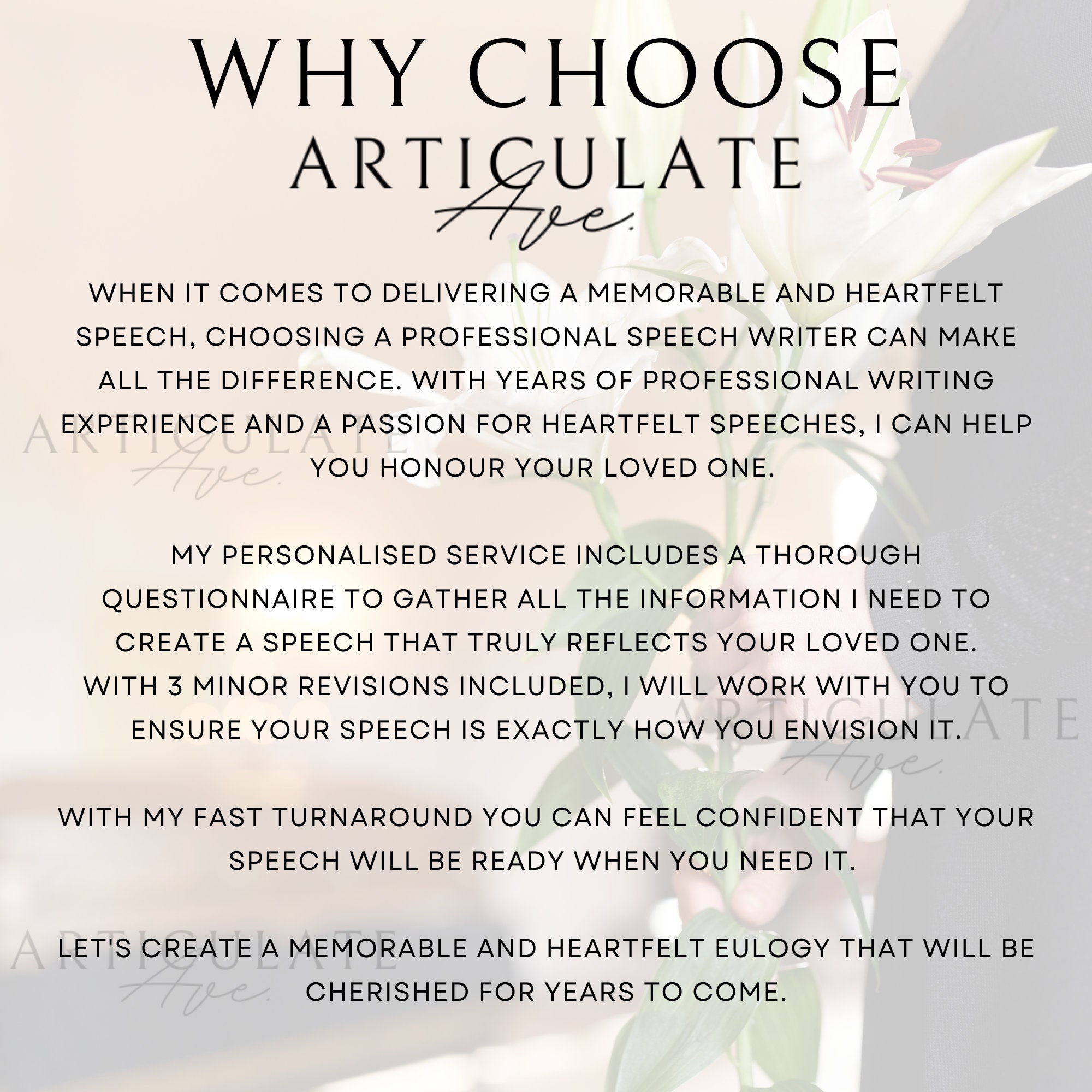 Personalised Eulogy Speech Life Celebration Speech in Memory - Etsy