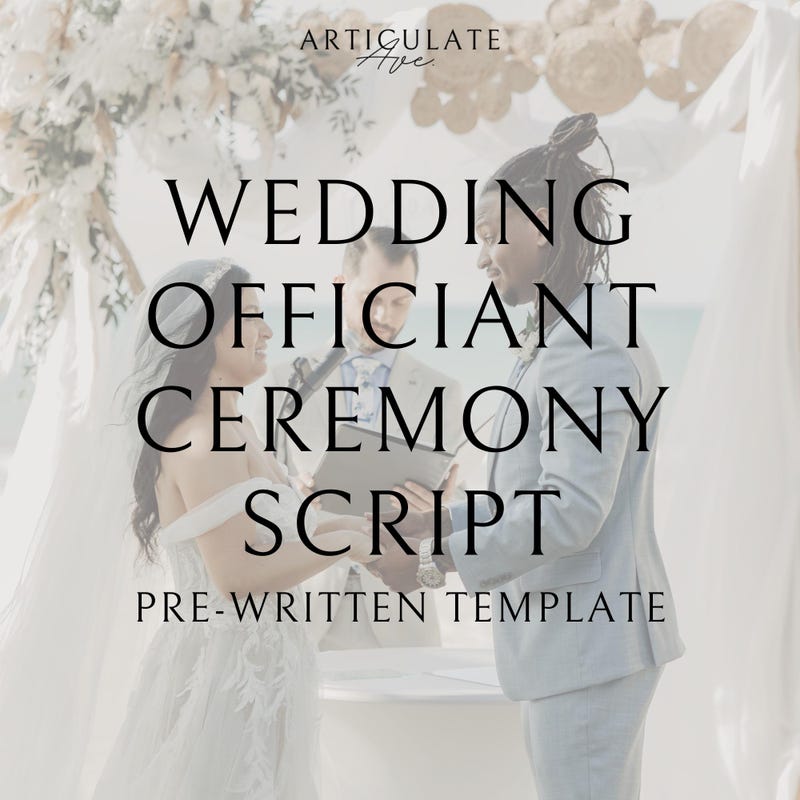 Officiant Wedding Script With Unity Ceremony Script - Etsy Canada