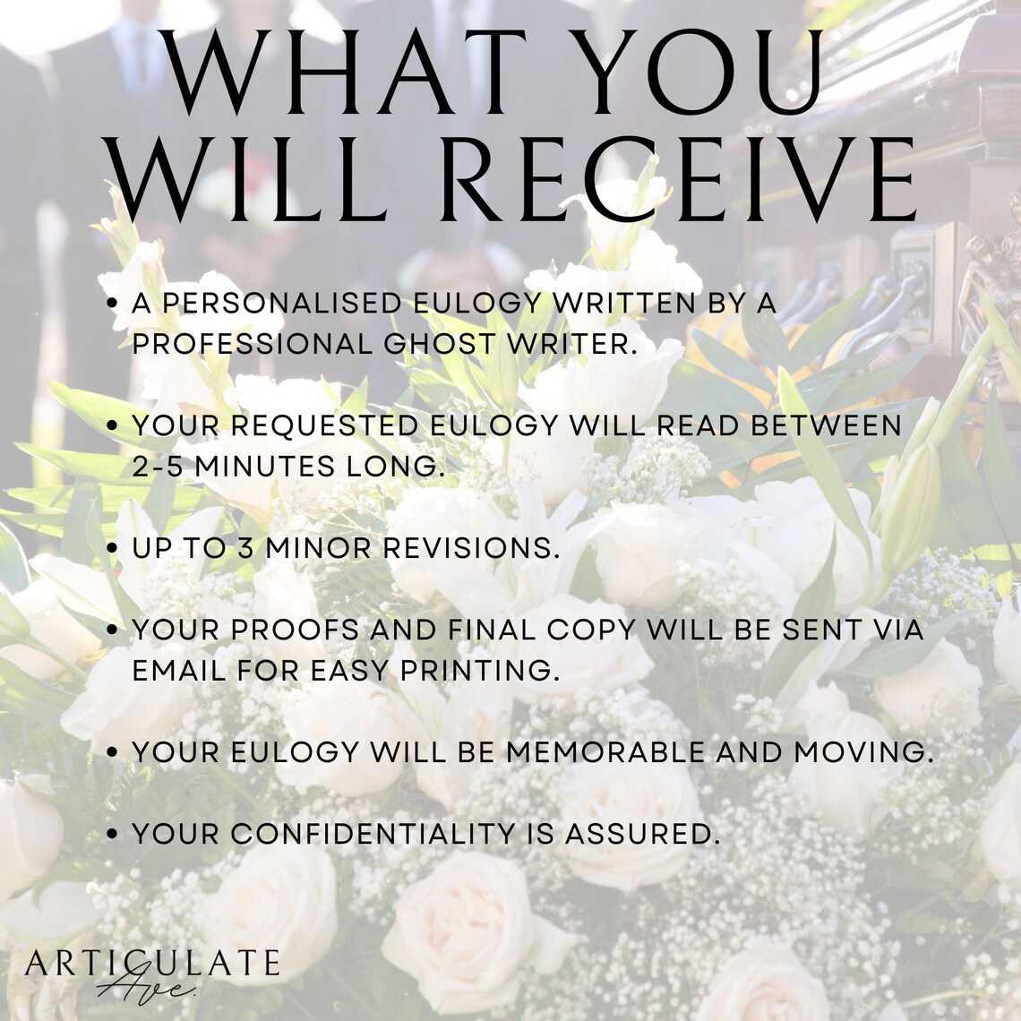 Eulogy Template, Personalized Eulogy, Celebration of Life, in Memory of ...