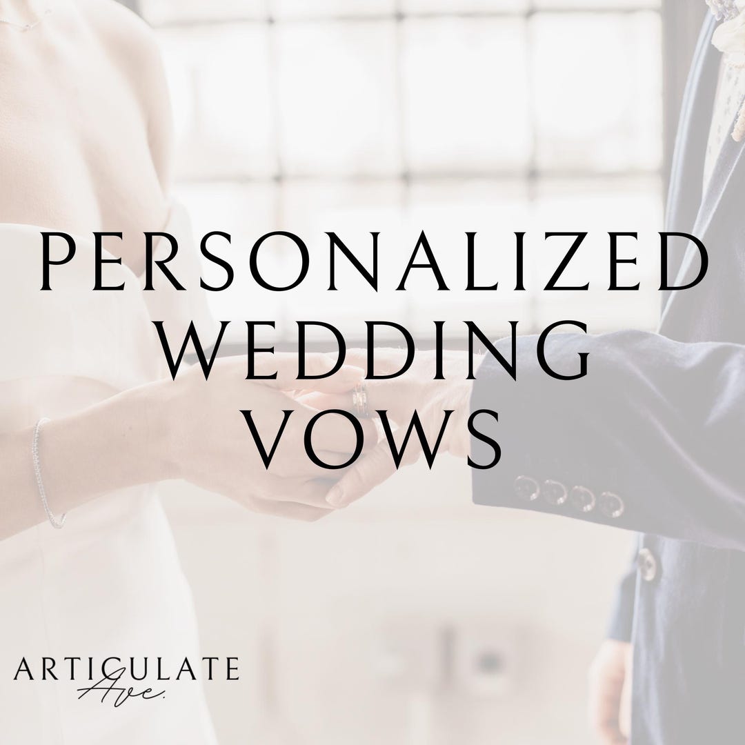 His or Her Vows, Wedding Vows, Vow Writing Assistance, Personalized ...