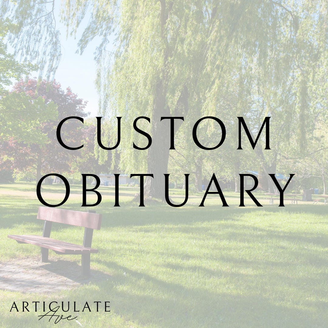 Custom Obituary, Obituary Template, in Memory Of, Death Announcement ...