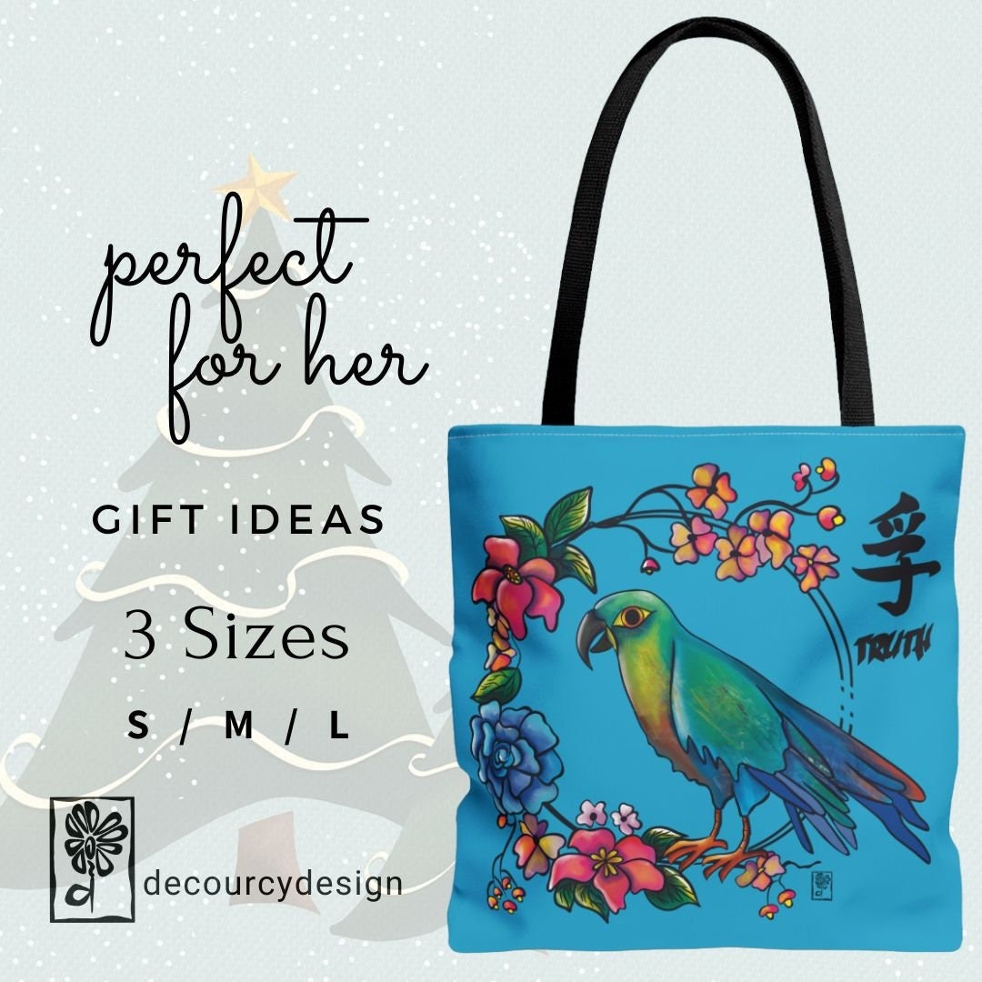 Japanese Gifts for Women, Japanese Kanji Harajuku Style Blue Tote ...