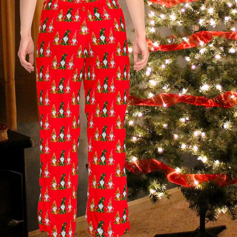 Christmas Pajama Pants for Women, Christmas Gnomes Sleepover Party ...