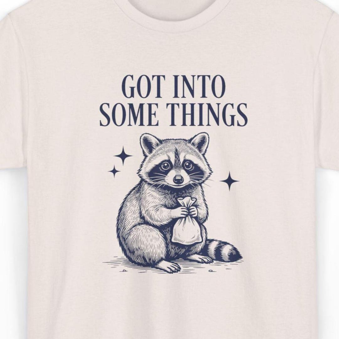 Cheeky Mischief Raccoon Shirt, Funny Trash Panda Animal Graphic Top ...
