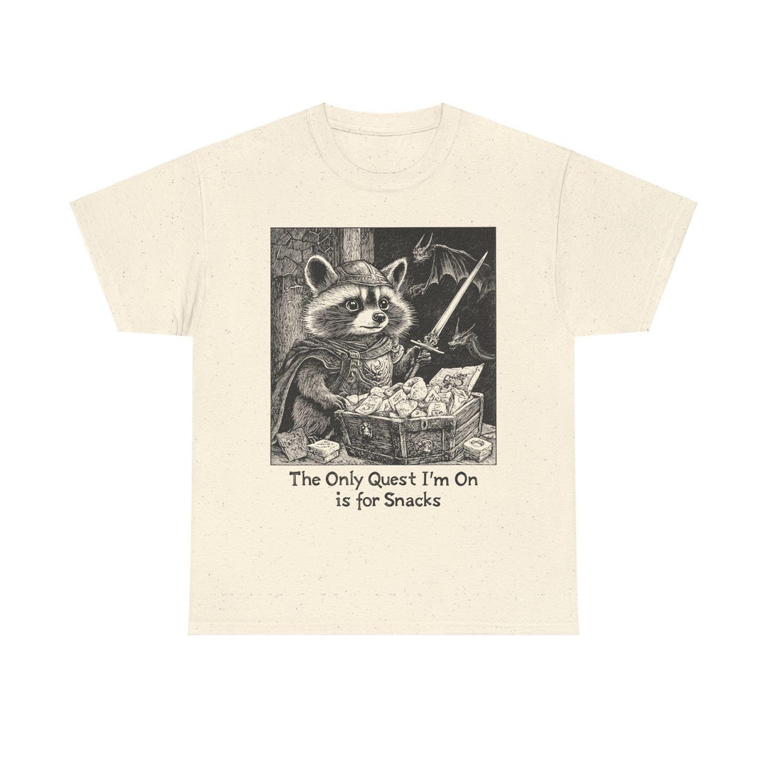 Medieval Fantasy Raccoon Shirt, Funny RPG Gamer Foodie Tee, Dungeon ...