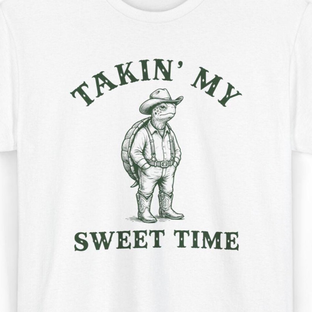 Funny Cowboy Turtle Shirt, Vintage Slow Life Graphic Tee, Countrycore ...