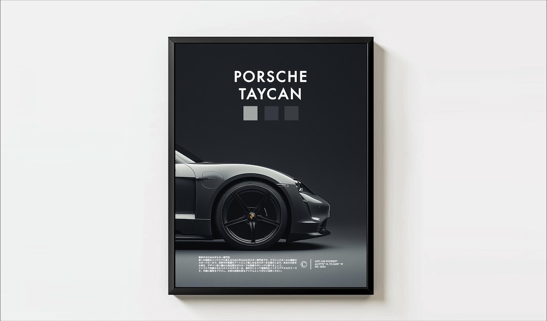Porsche Taycan Poster Print, Super Car Posters, Car Photography ...