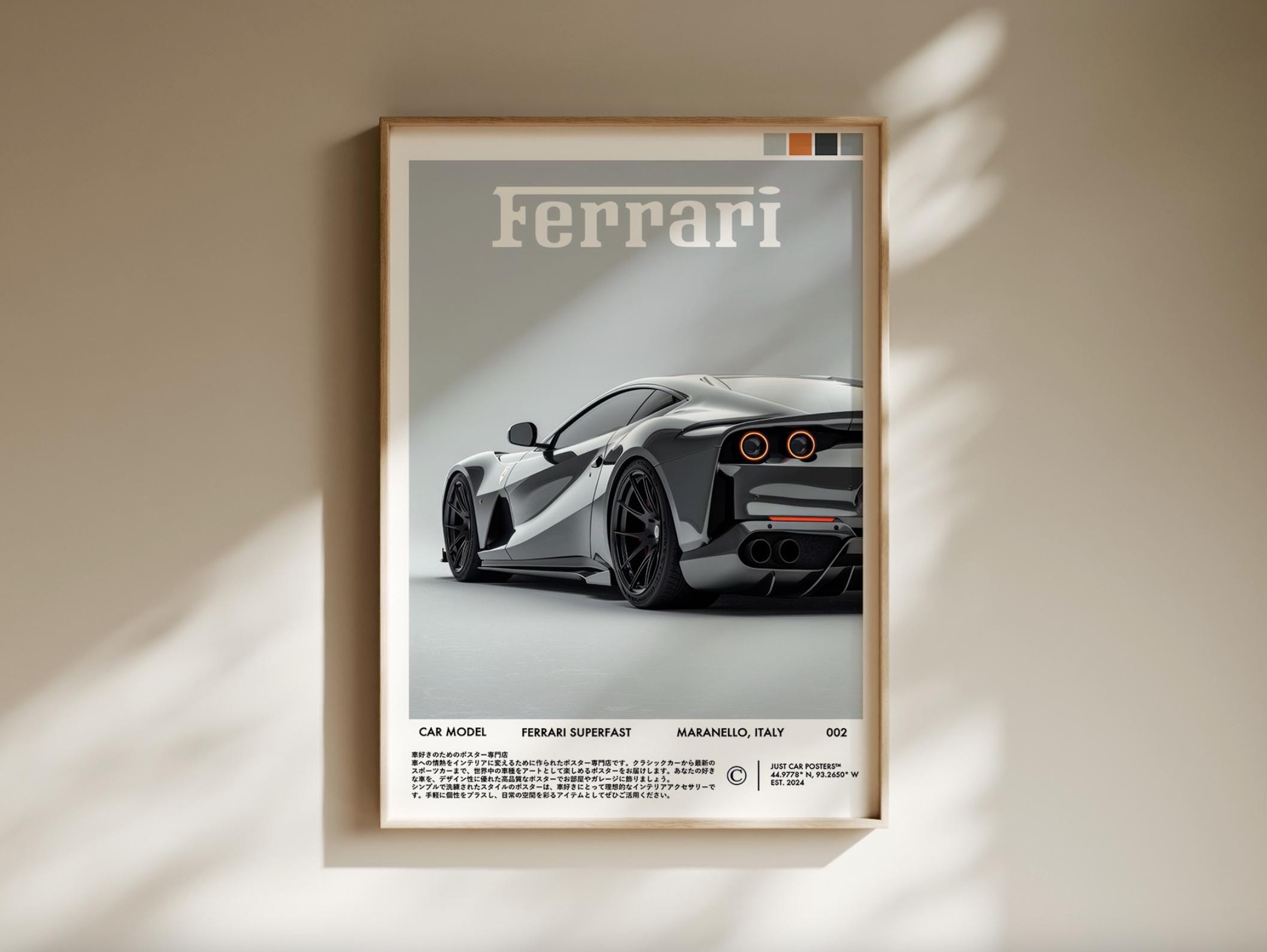 Sports Car Poster, Ferrari Superfast Print, Car Wall Art, Magazine Car ...