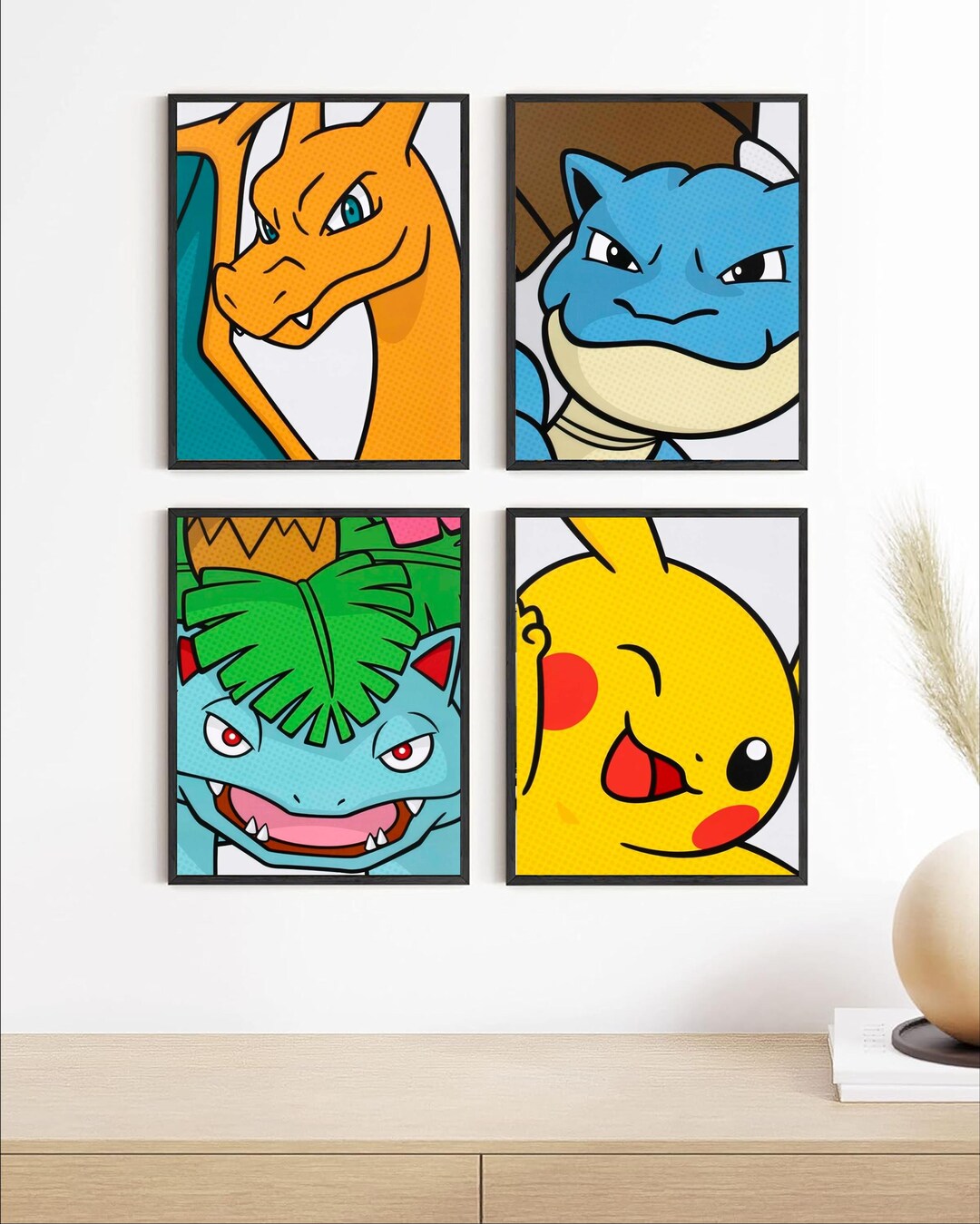 Pokemon Poster Set of 4, Pokemon Art, Pokemon Print, Pokemon Gift ...