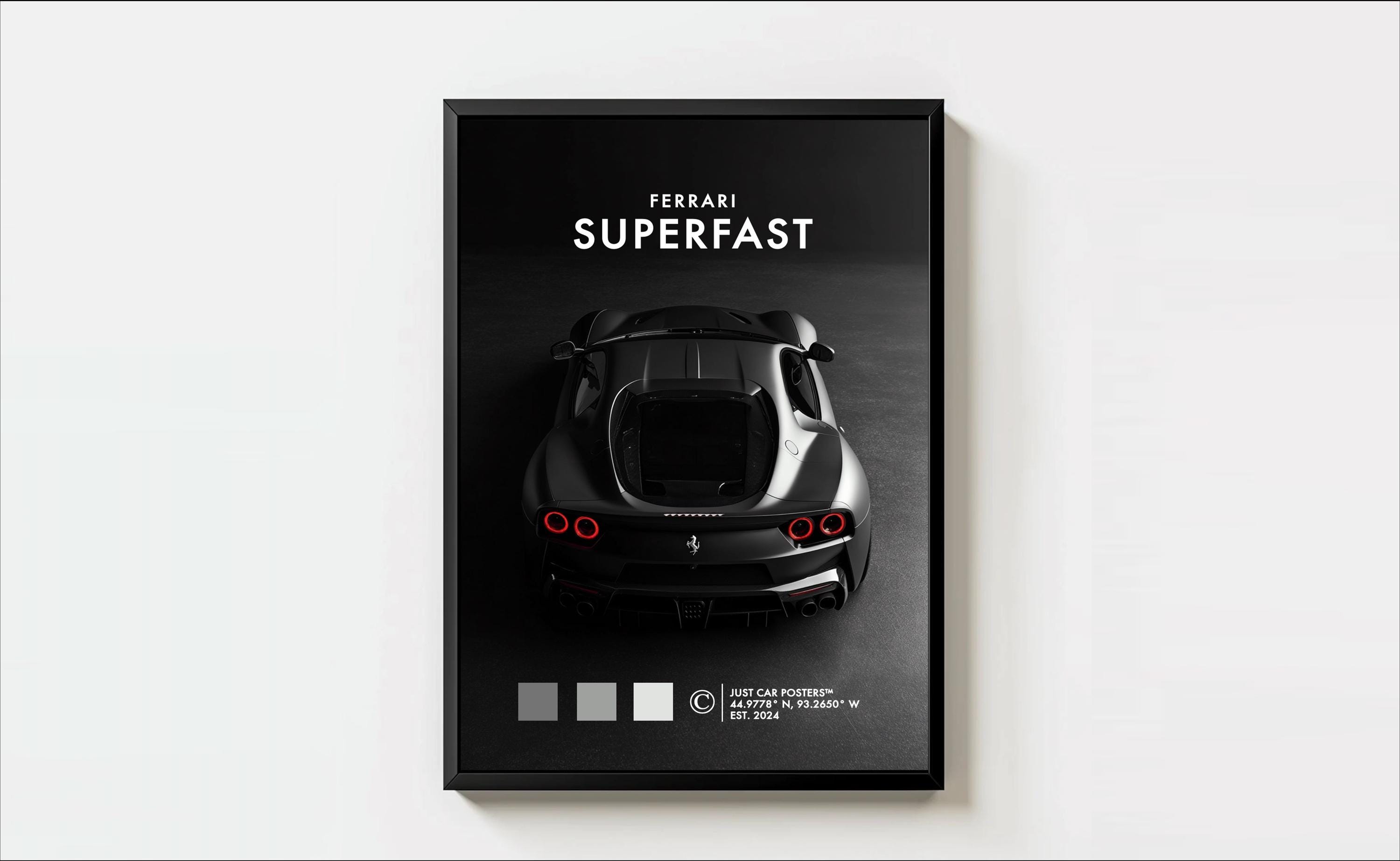 Ferrari Superfast Poster, Sports Car Poster, Car Poster, Ferrari ...