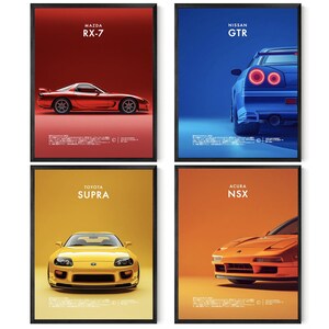 Japanese JDM Car Posters, JDM Car Prints, Supra, Acura, Nissan, RX-7 ...