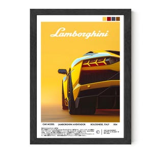 Lamborghini Poster, Vintage Lamborghini Print, Car Wall Art, Magazine ...