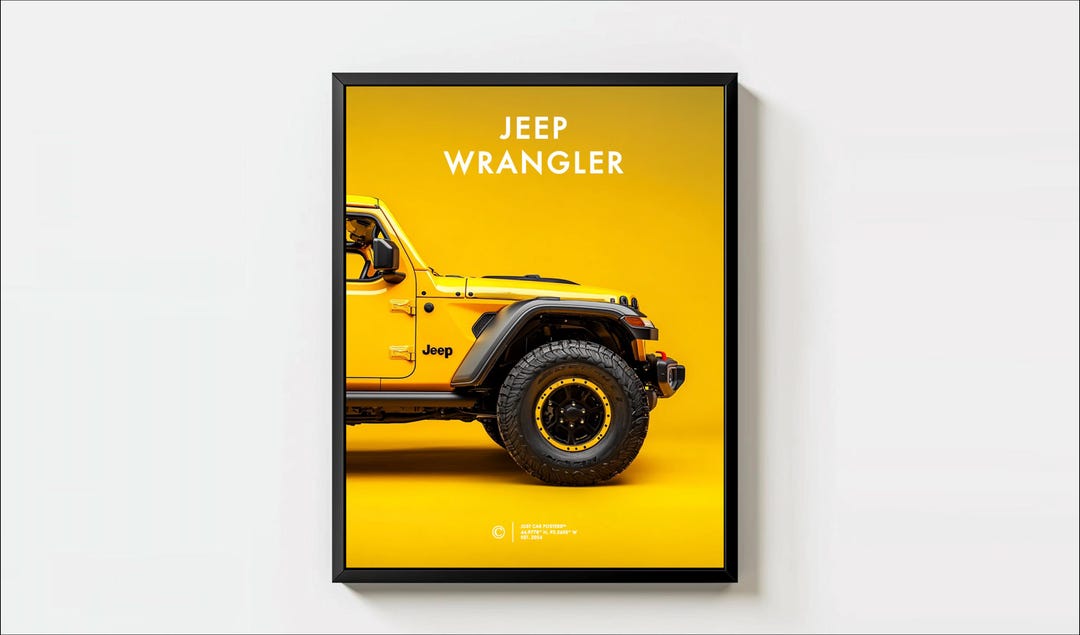 Jeep Wrangler Poster Print, Jeep Car Posters, Jeep Car Photography ...