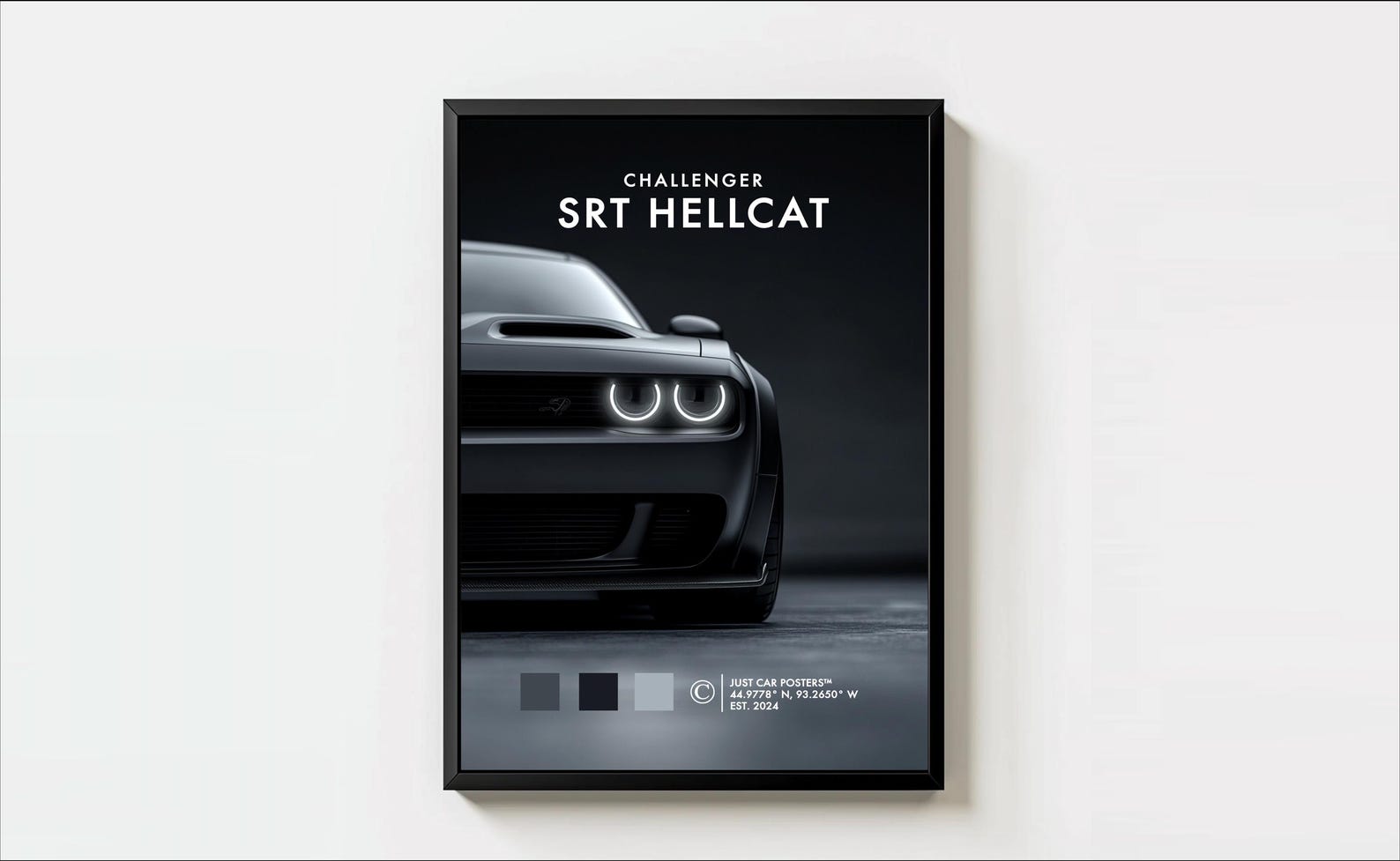 Dodge Challenger Poster, SRT Hellcat Wall Art, Magazine Car Poster ...