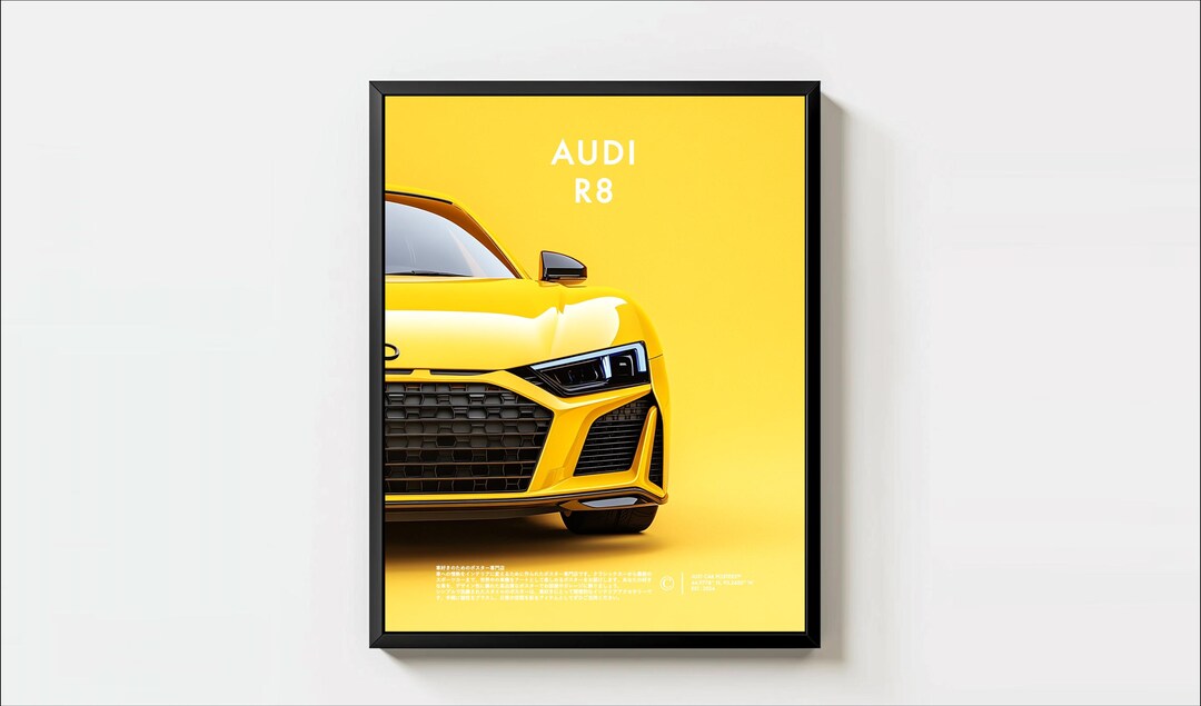 Audi R8 Poster Print, Super Car Posters, Audi R8 Car Photography, Audi ...
