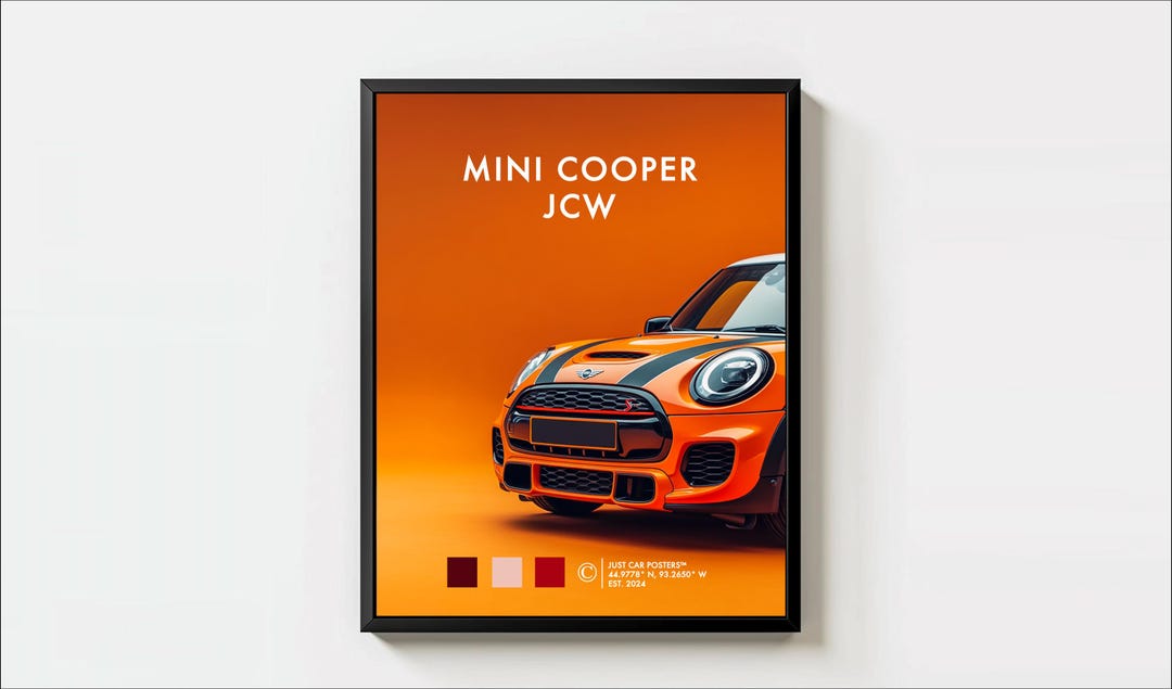 Mini Cooper Poster Print, Super Car Posters, Car Photography, Mini ...
