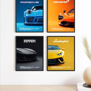 Super Car Posters, Porsche, Ferrari, Mclaren, Lamborghini Car Prints ...