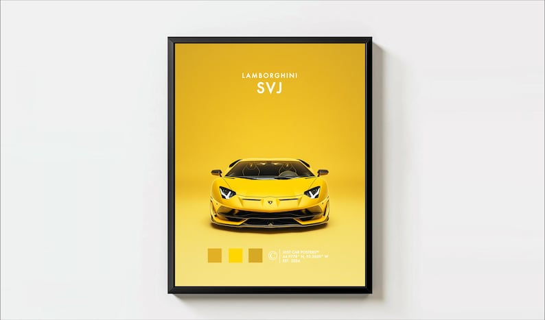 Lamborghini SVJ Poster Print, Car Posters, Car Photography, Lamborghini ...
