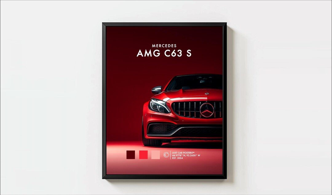 Mercedes AMG C63 Poster Print, AMG C63 Super Car Posters, Mercedes AMG ...