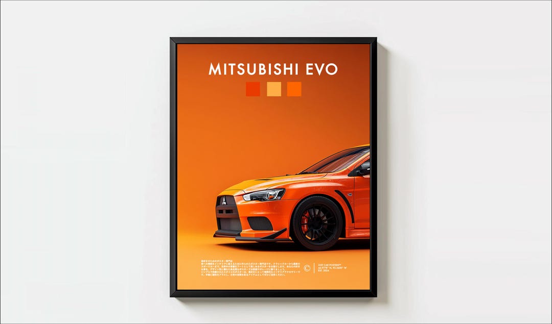 Mitsubishi Evo Poster, Mitsubishi Evo Super Car Posters, Car ...